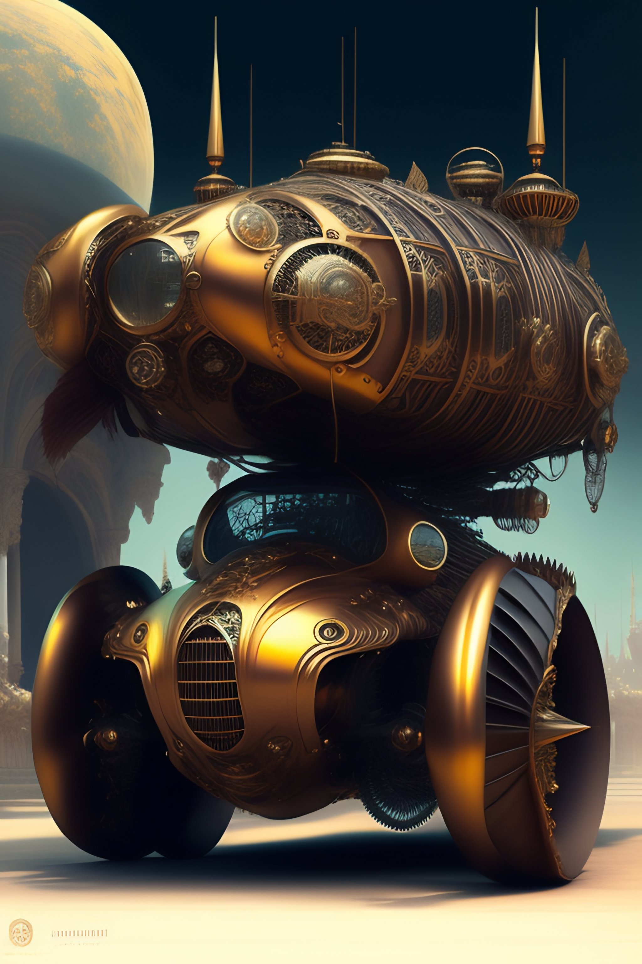 Lexica - Biomechanical steampunk vehicle reminiscent of fast sportscar ...