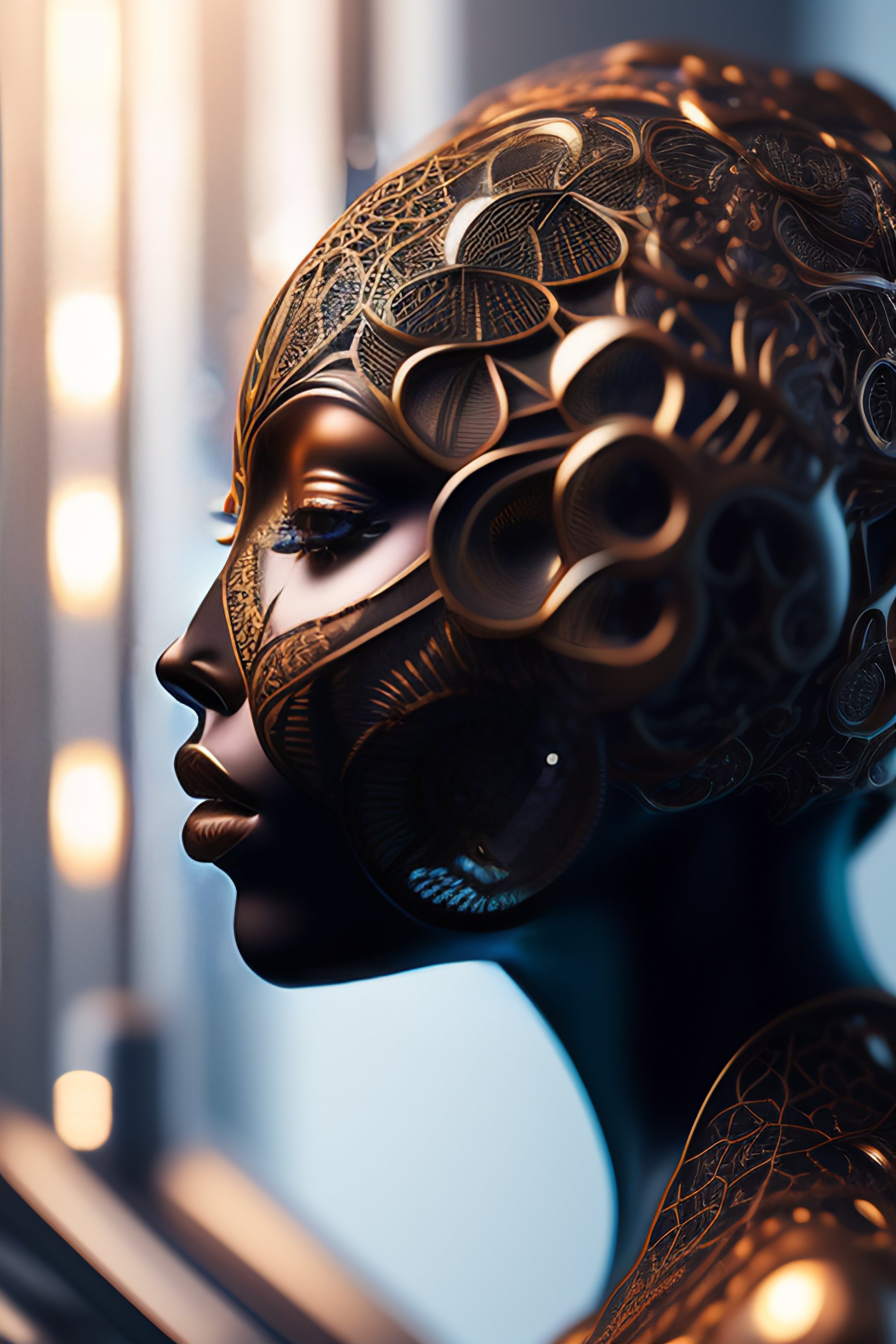 Lexica - Face coming out of a wall complex 3d render ultra detailed of ...