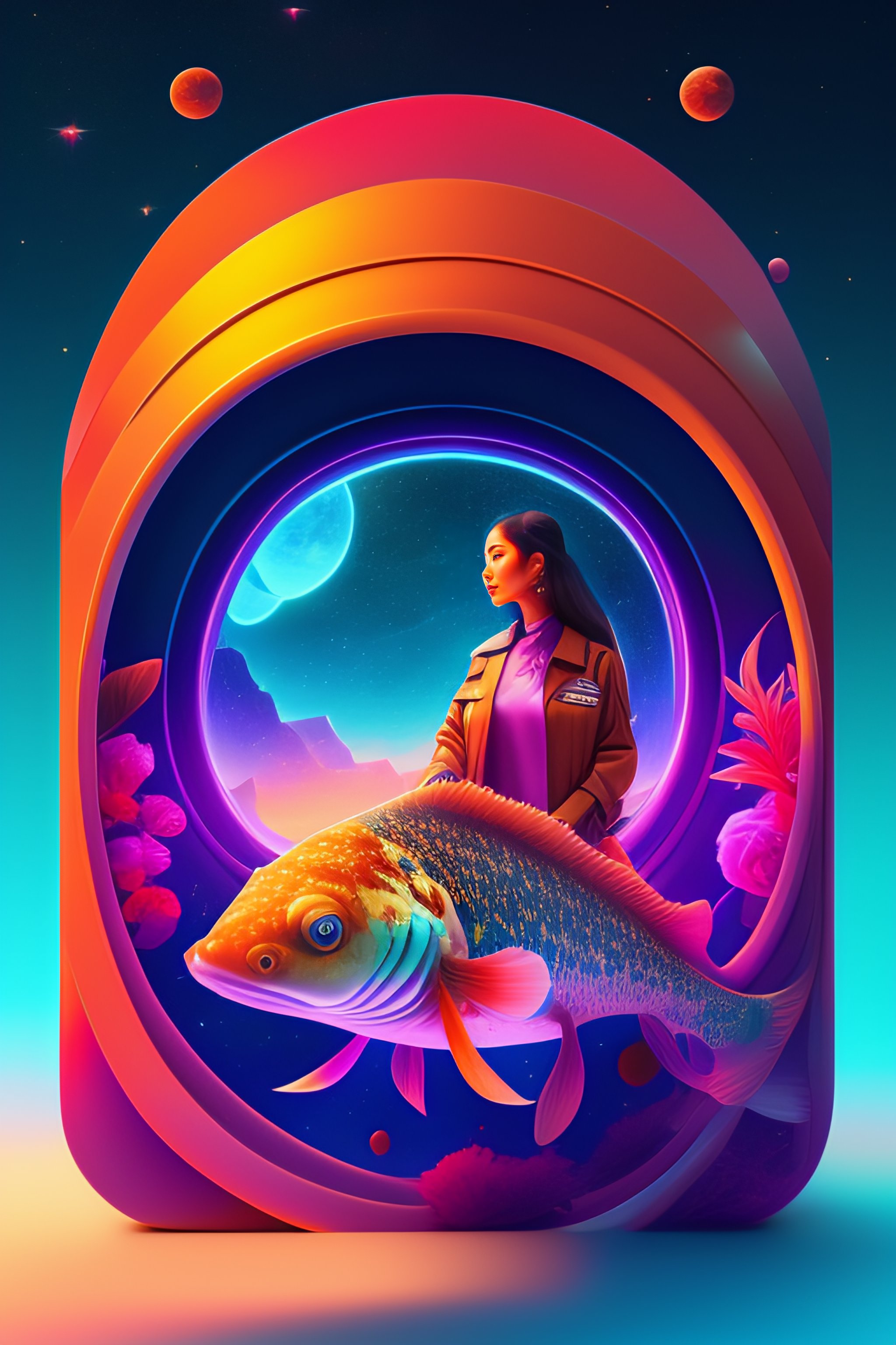 Lexica - Photo of a human explorer with an axolotl inside the space ...