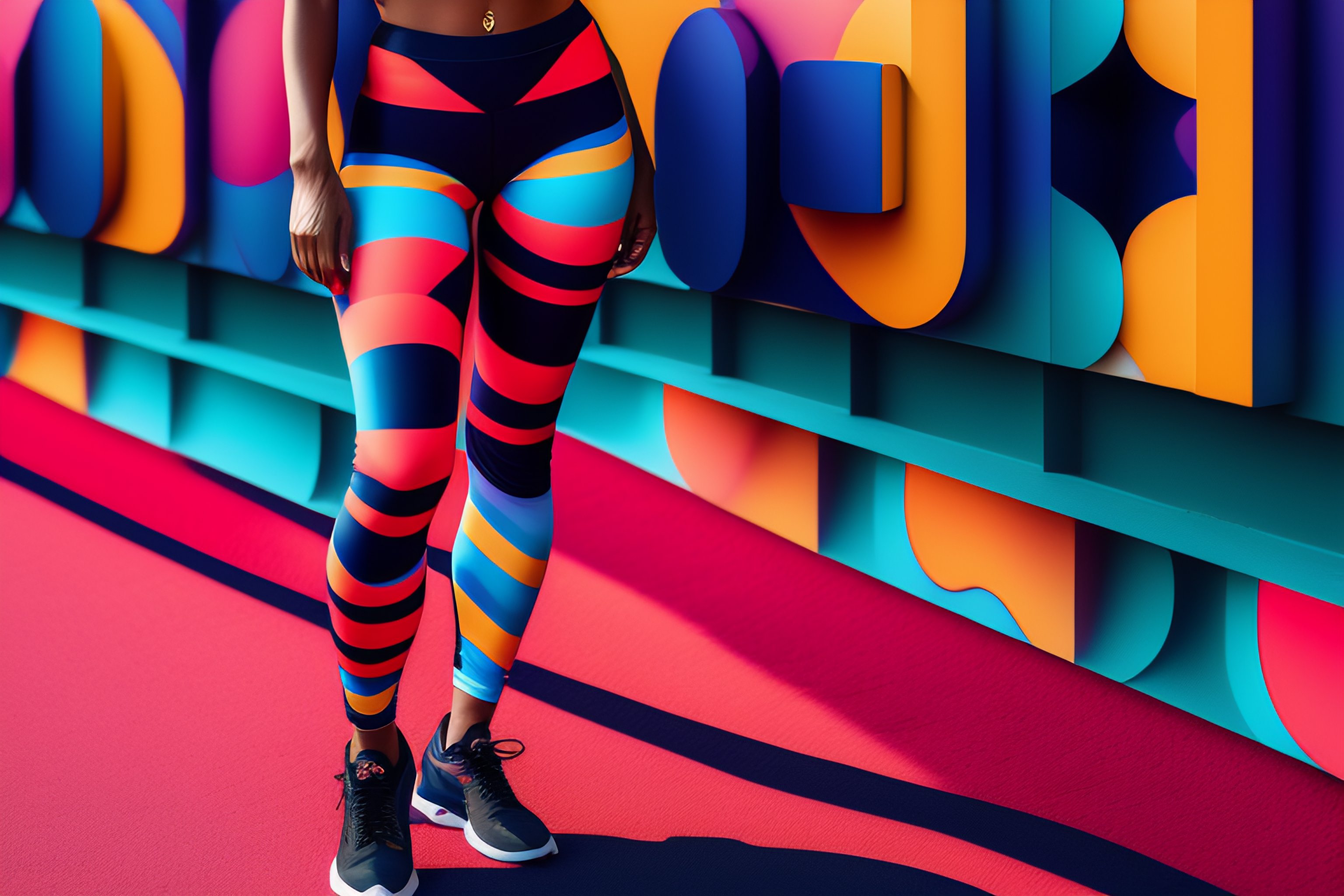 Lexica - 3d abstract halftone pattern legging +poster