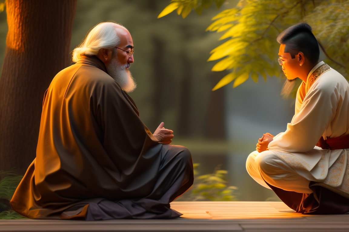 Lexica - A Zen master engaged in a deep conversation with a student ...