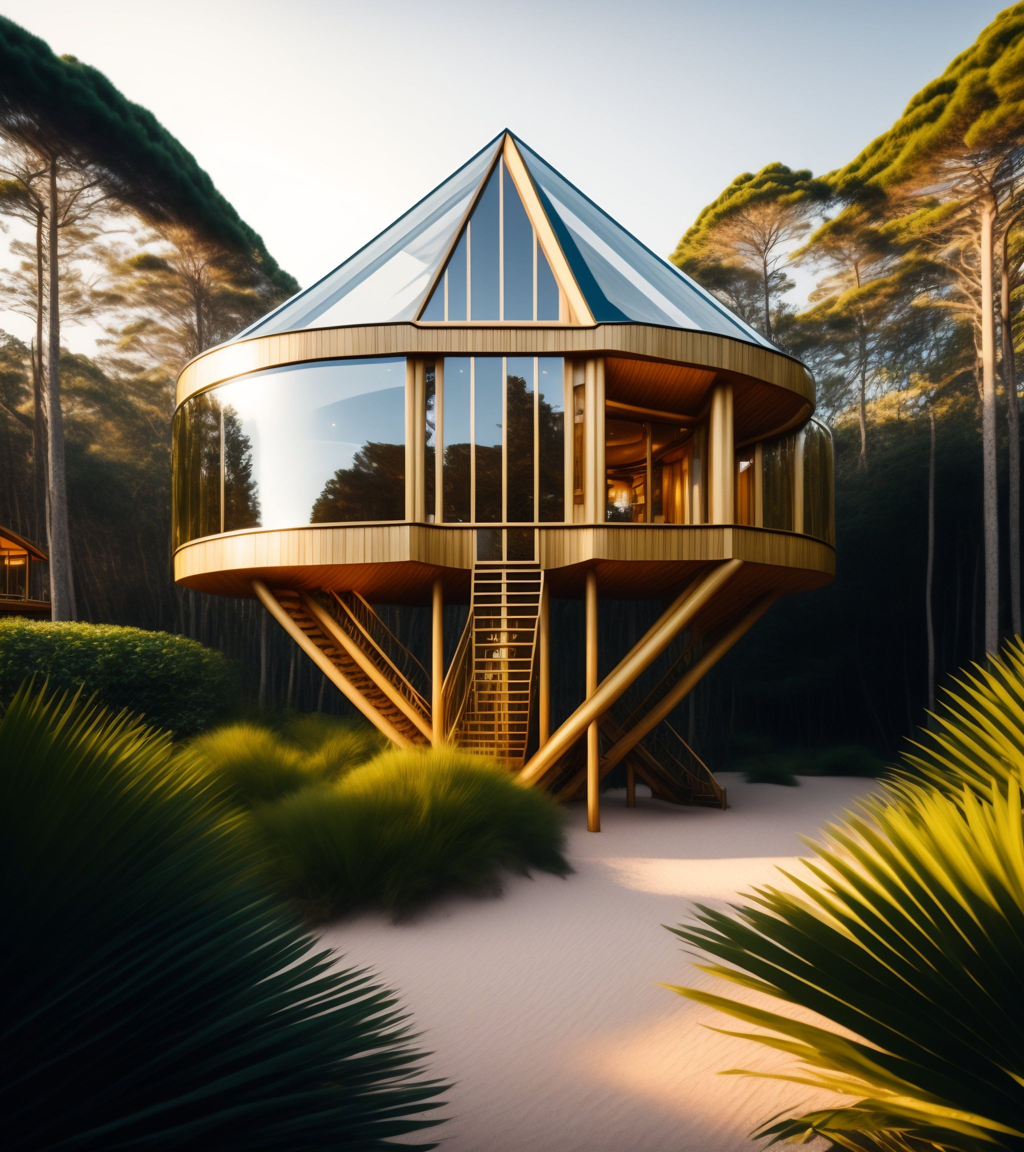 Lexica - Golden treehouse in lush beach, better homes and hardens ...