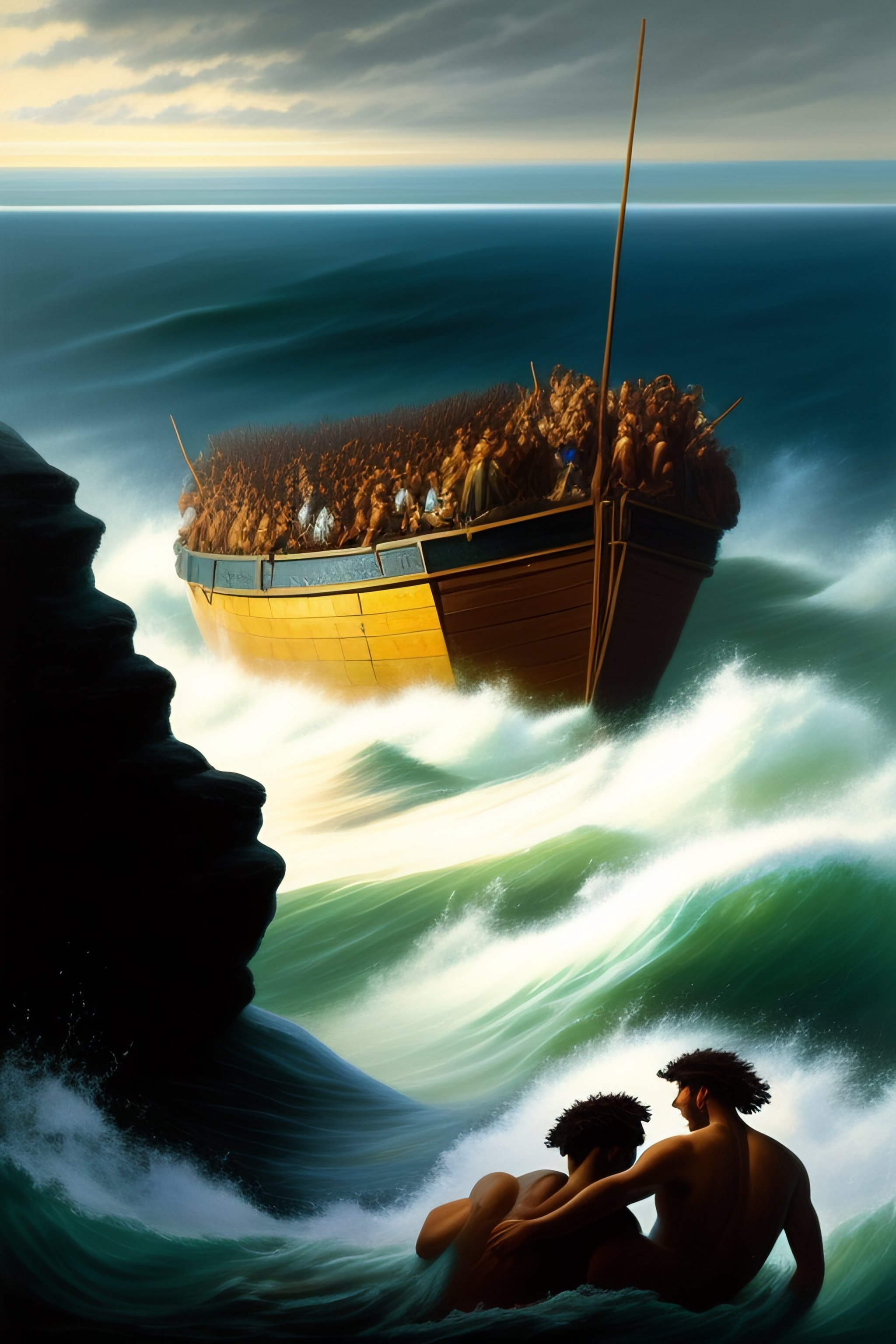 Lexica - This painting depicts a dramatic scene in which a group of ...