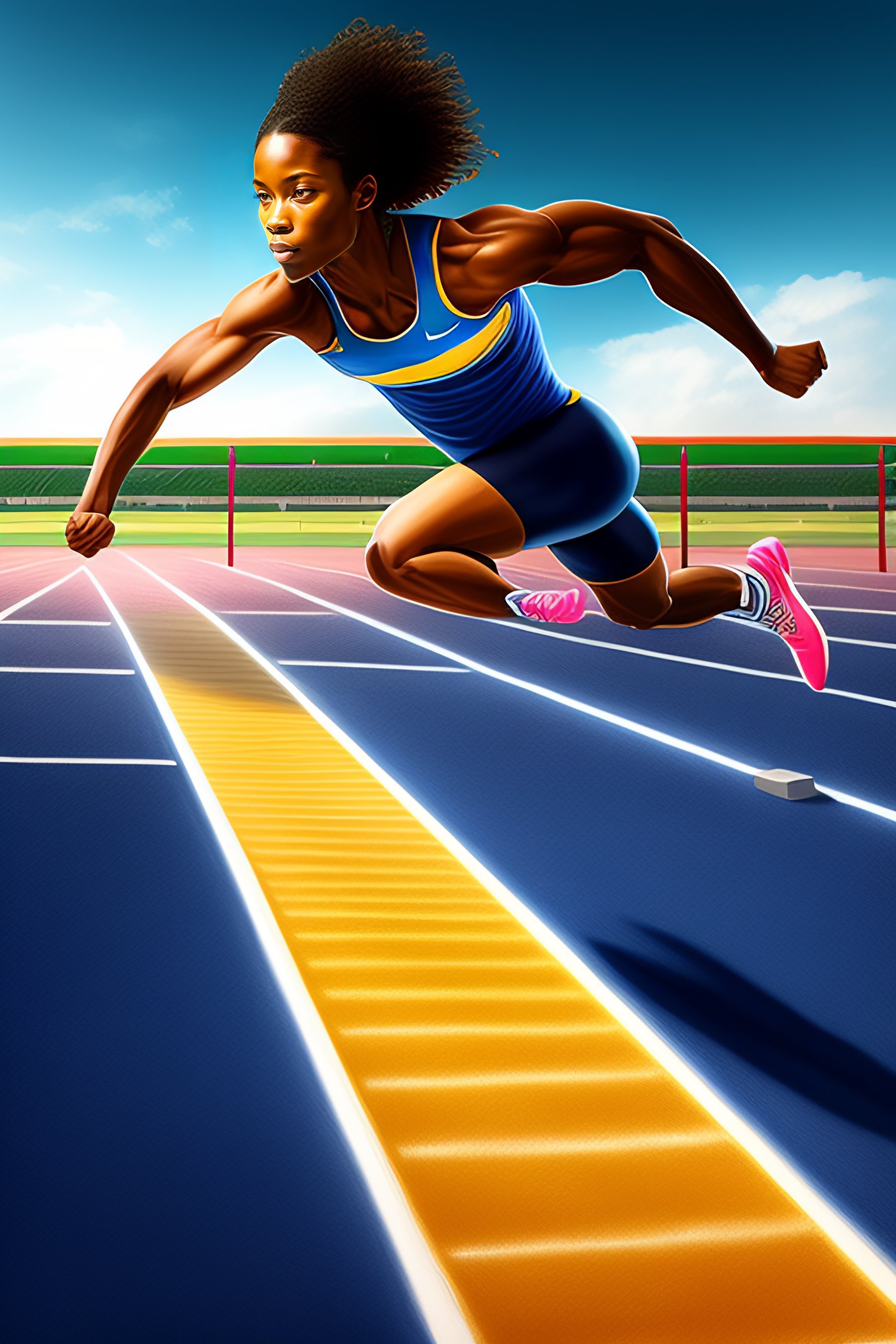 Lexica - A drawing of a track athlete leaping over high hurdles on a ...