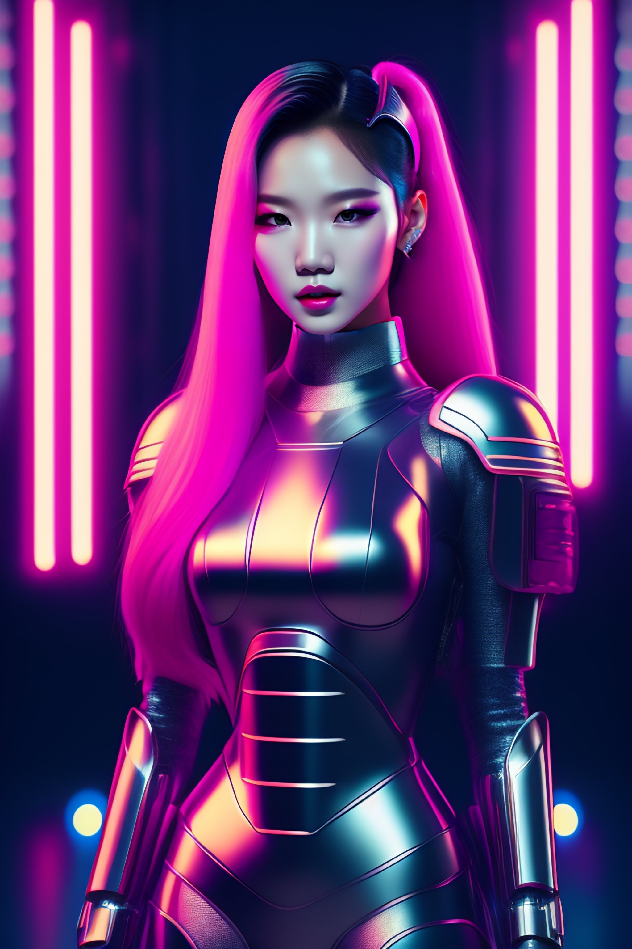 Lexica - Kpop idol Blackpink rose as robot, full body shot, korean ...