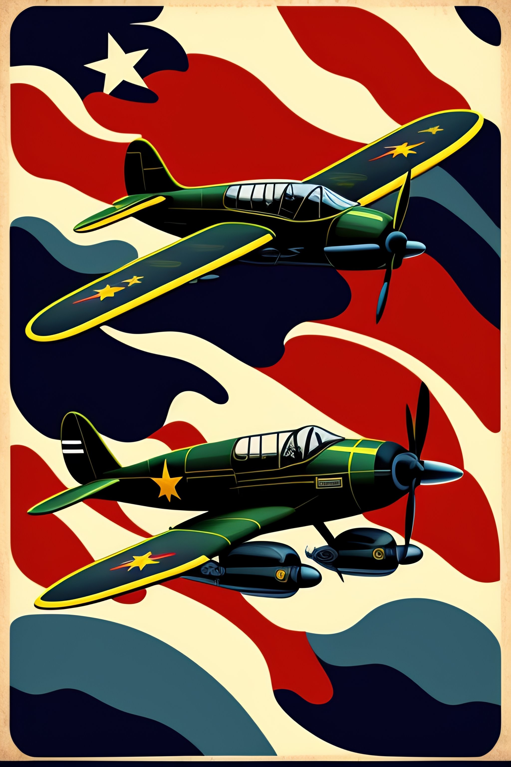 Lexica - Vintage fighter plane with us army emblems