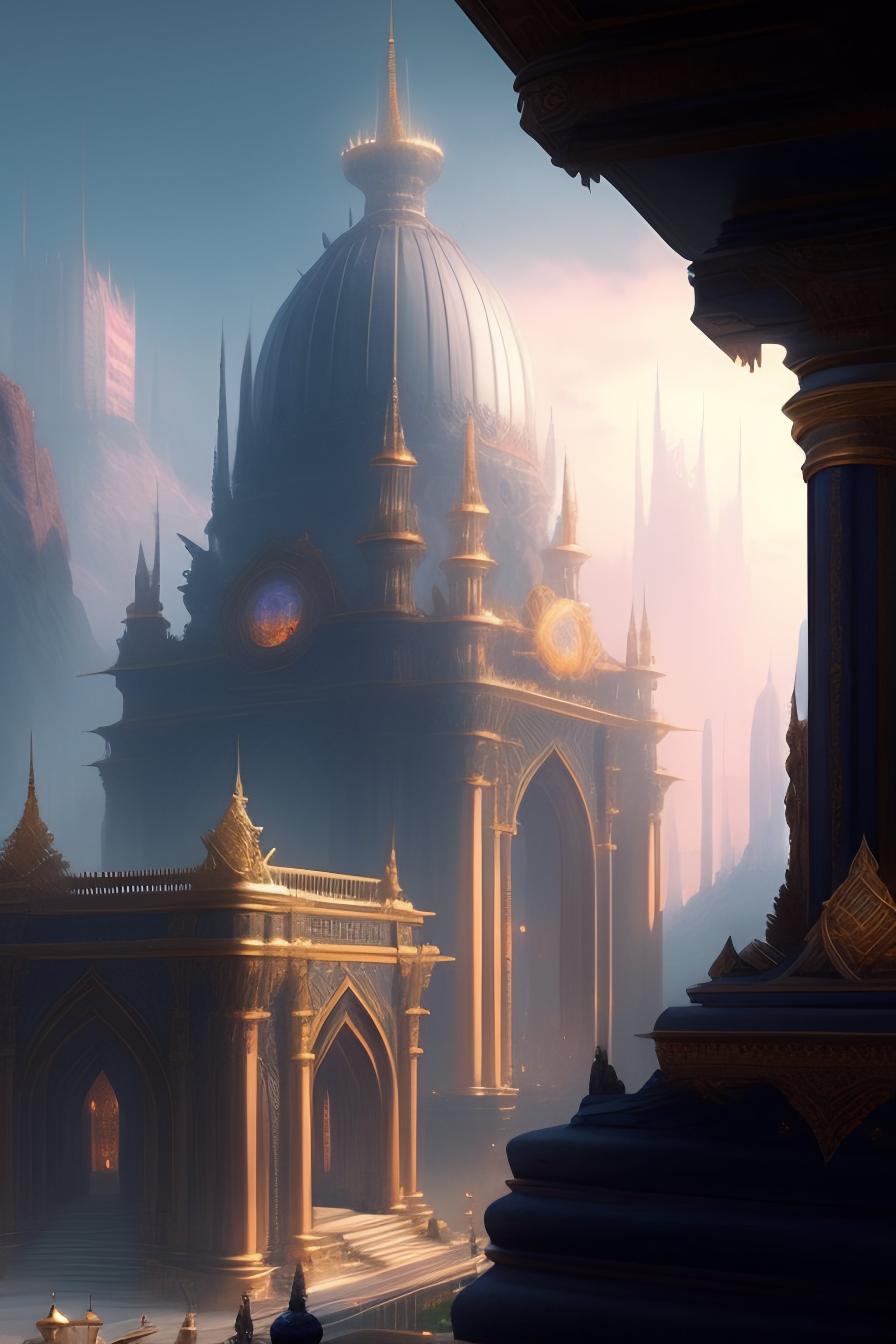Lexica - Epic view, wide angle, elegant fantasy capital city, insanely ...
