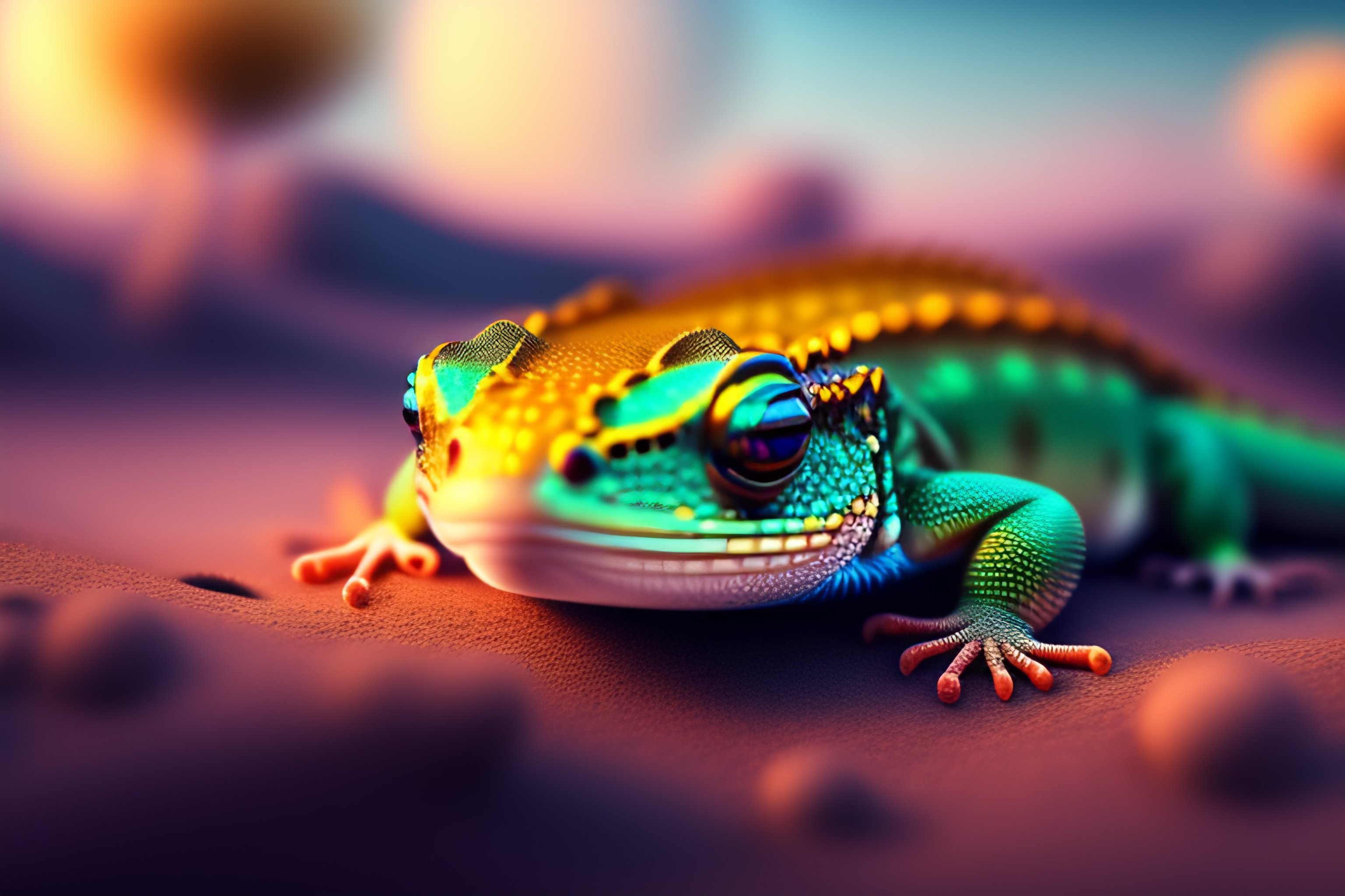 Lexica - Ultra hd! realistic, chrome, cute gecko, pastel, dreamy ...