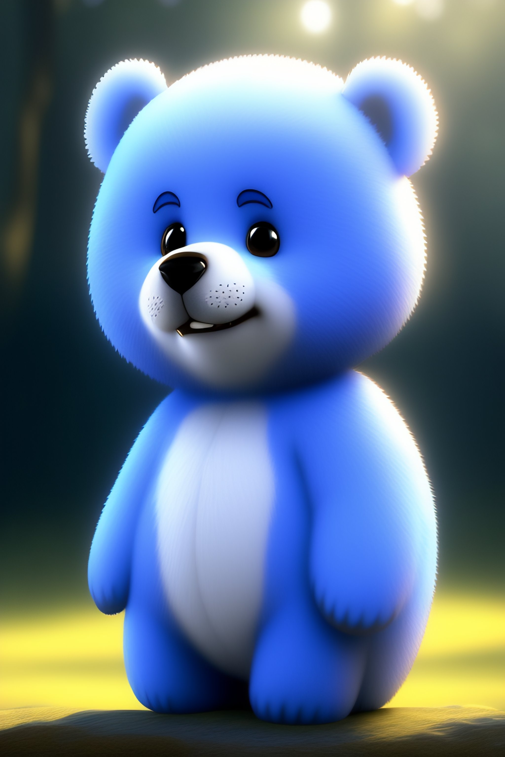 Lexica - Barnoo is a small, cute, loveable, furry blue bear with a big round face and round ears ...