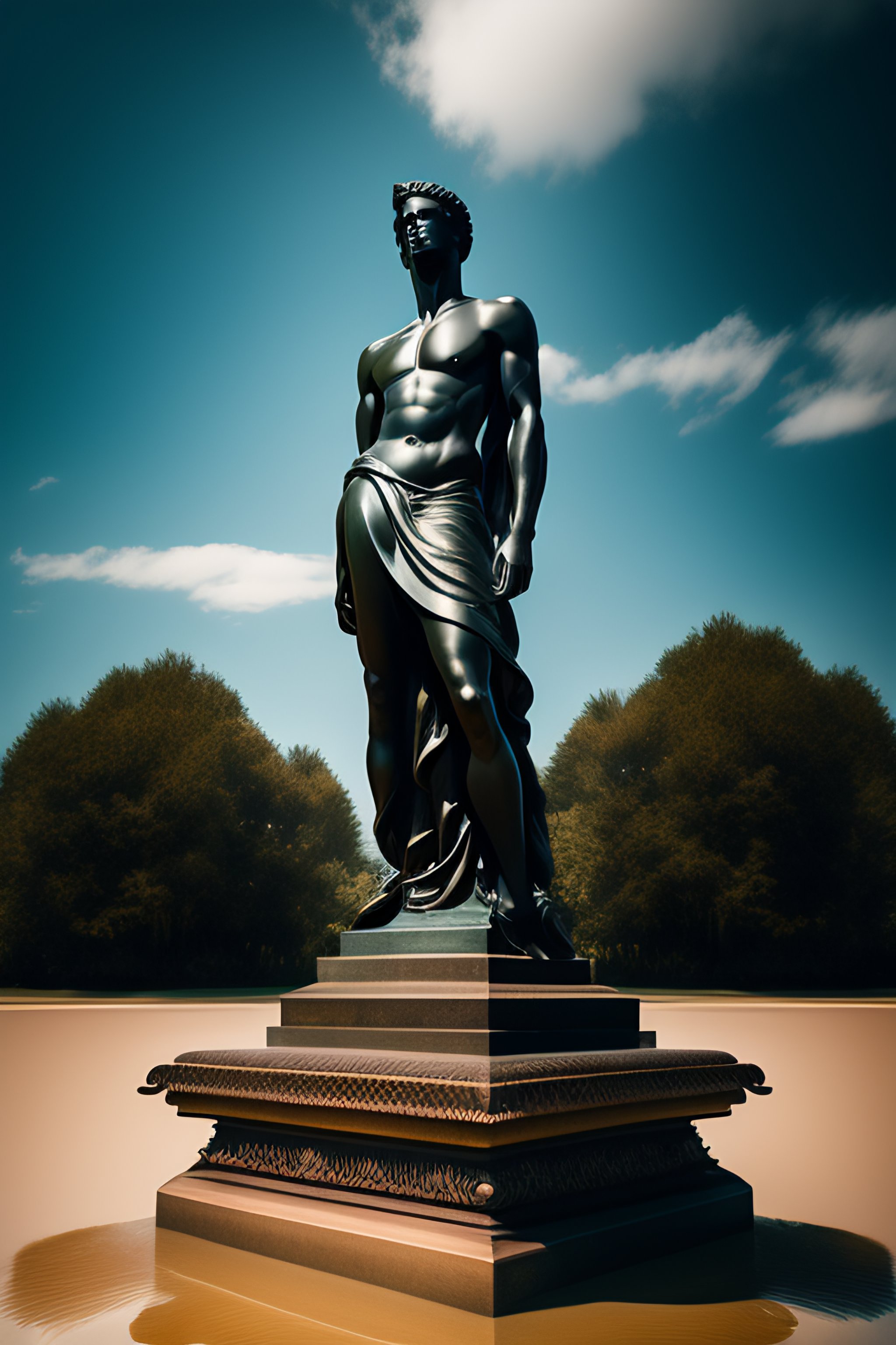 Lexica - Statue of man trapped in fluid