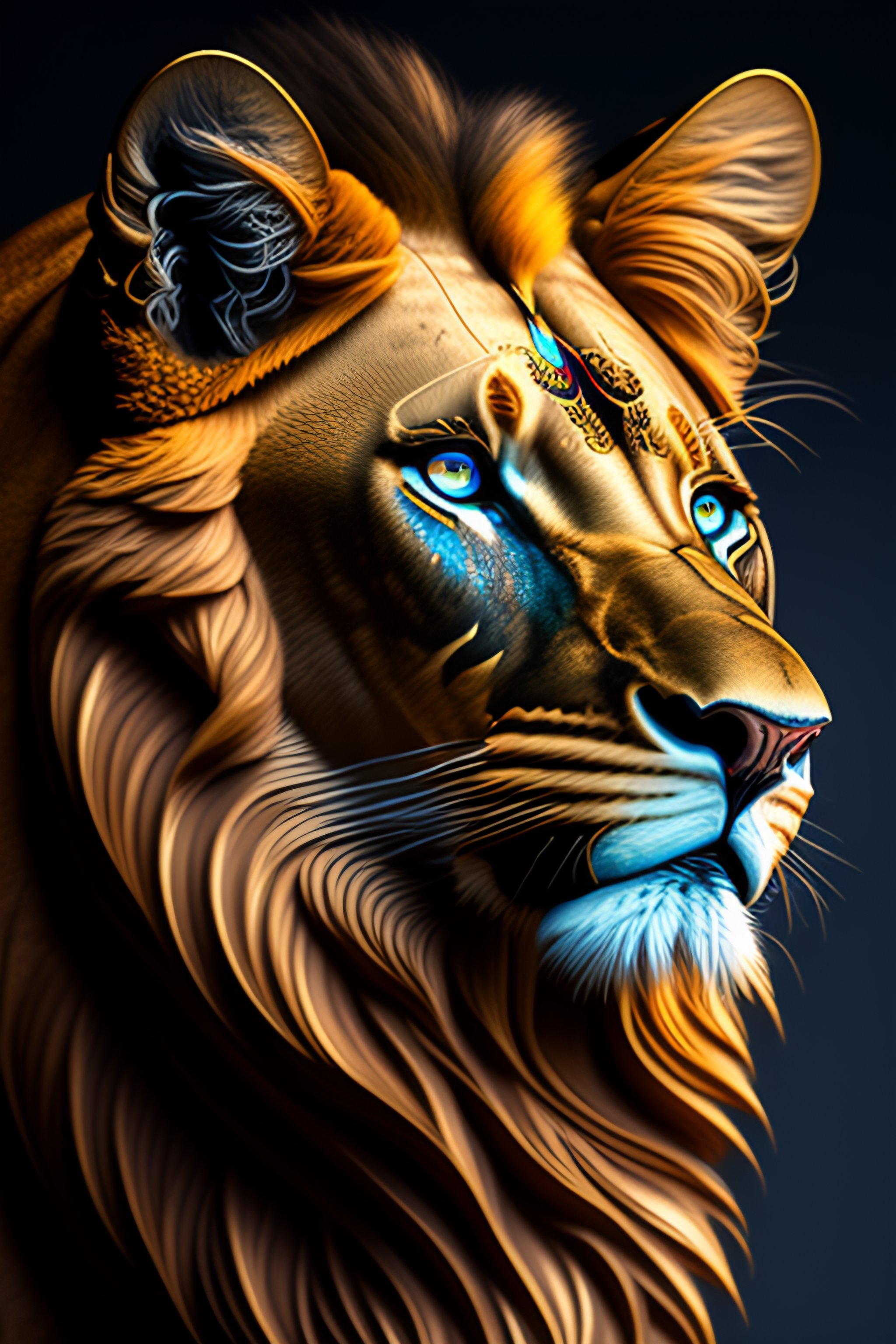 Lexica - /Mechanical lion, metallic colors, uhd, 16k, hyperornate ...
