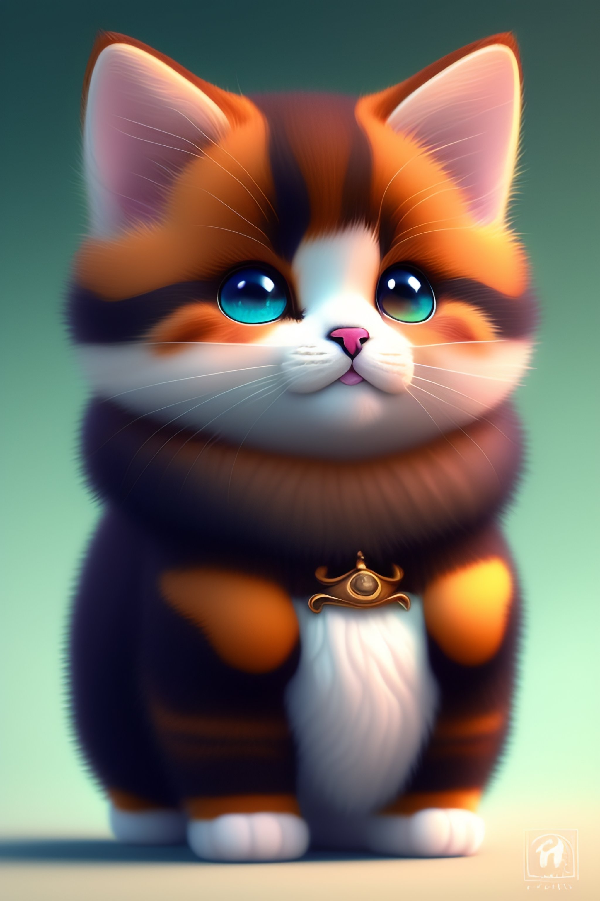 Lexica - Cute and adorable cartoon fluffy baby cat, fantasy, dreamlike ...