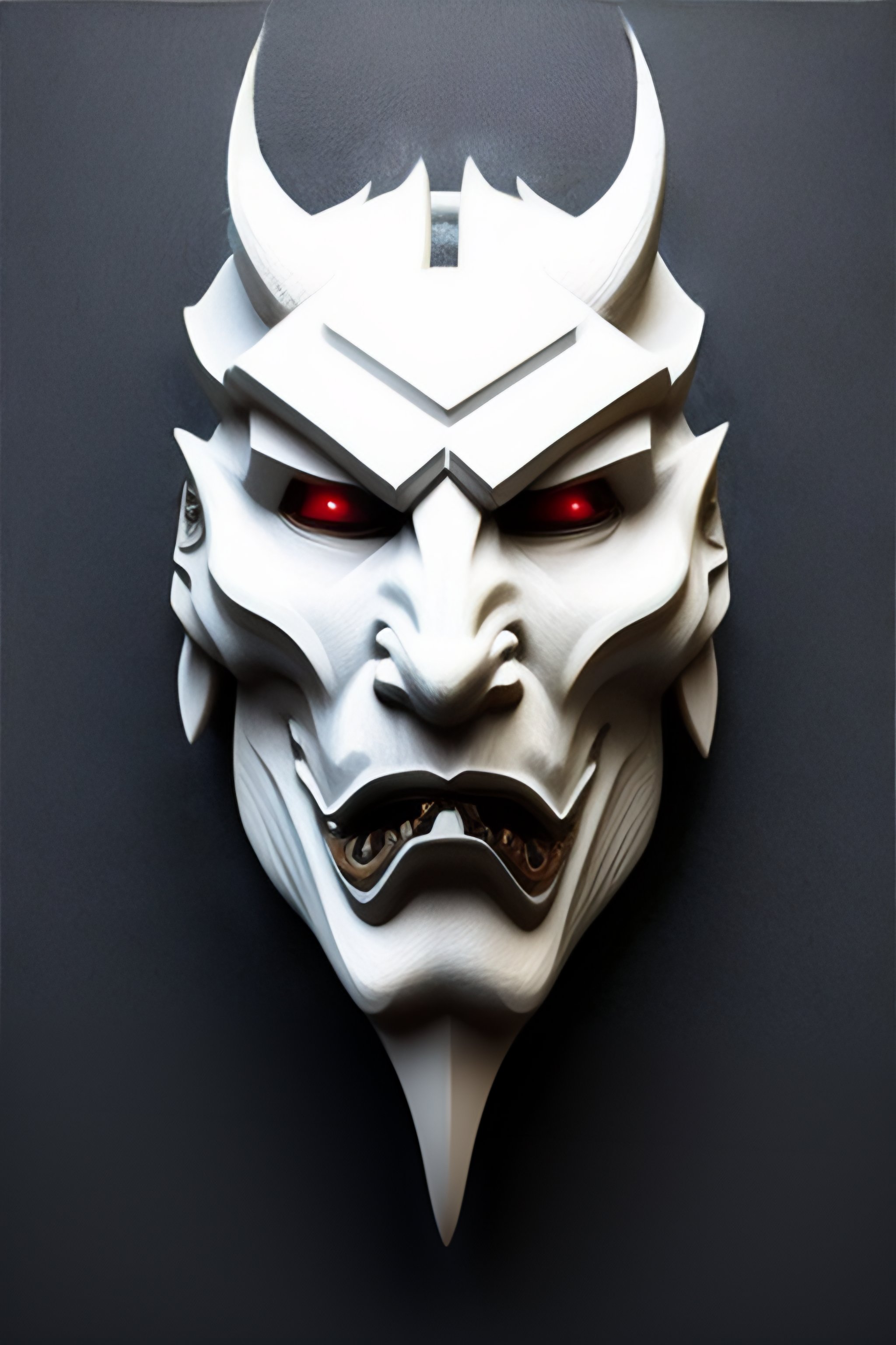 Lexica - Cyberpunk oni mask, gaudi, white