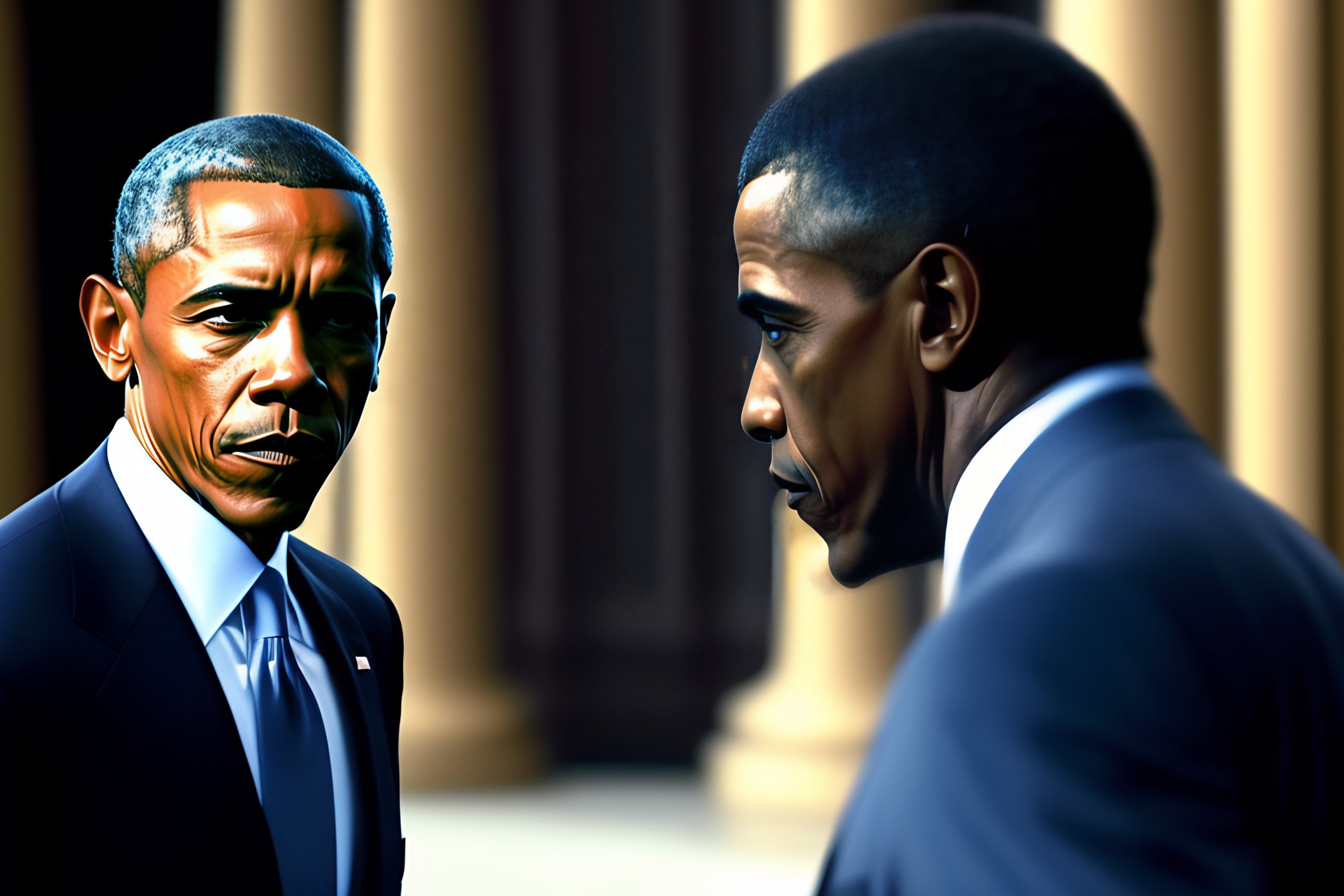 Lexica - Barack Obama, movie still thundercats, blue skin, small pointy ...