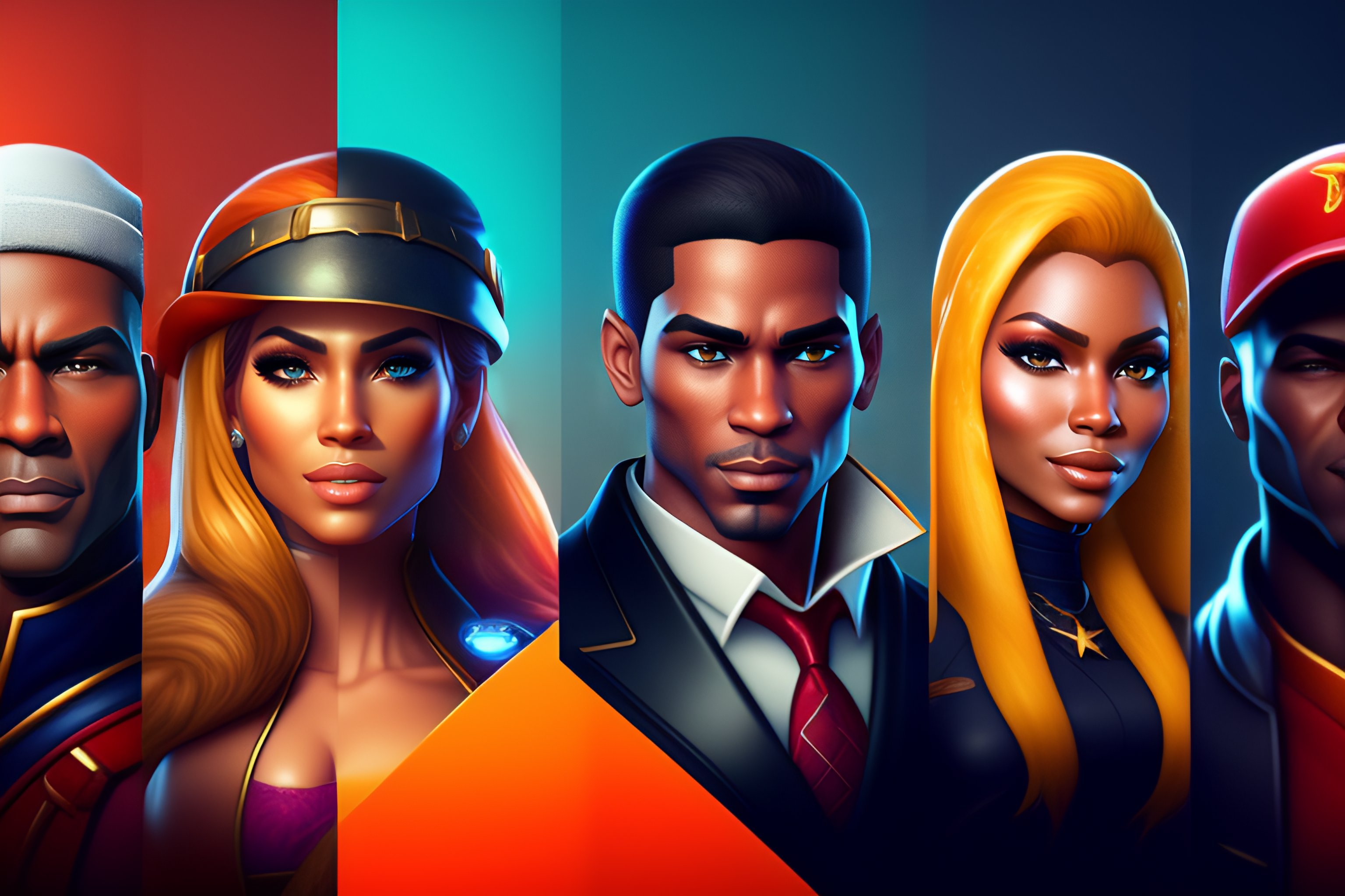 Lexica - Create a website banner for digital characters similar to game ...