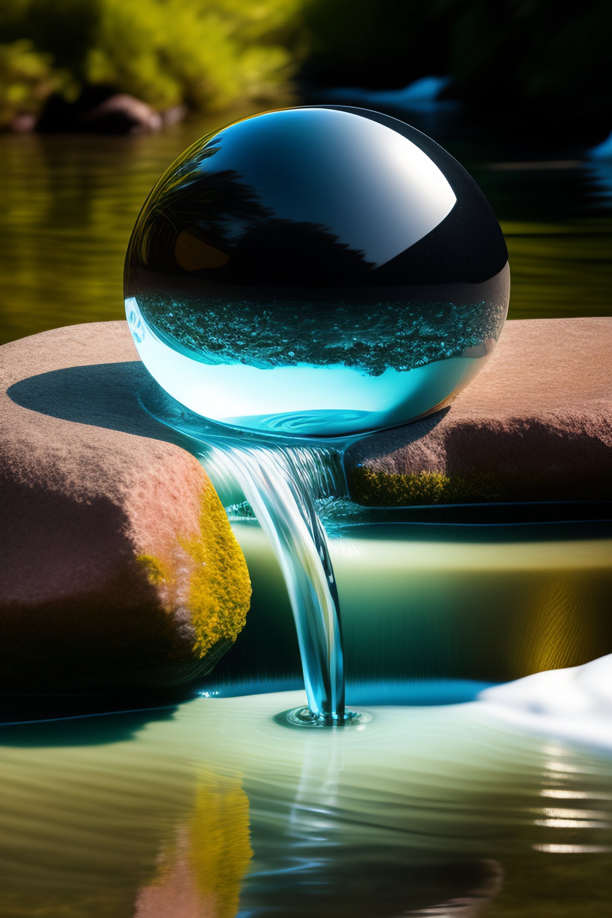 Lexica - Eight ball made in water, black, number 8 in the ball