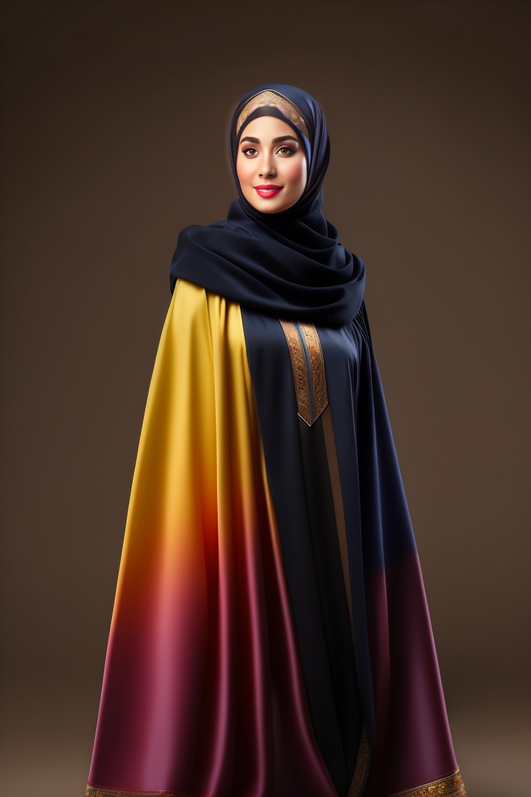 Lexica - A Muslim woman in a robe and hijab, full length