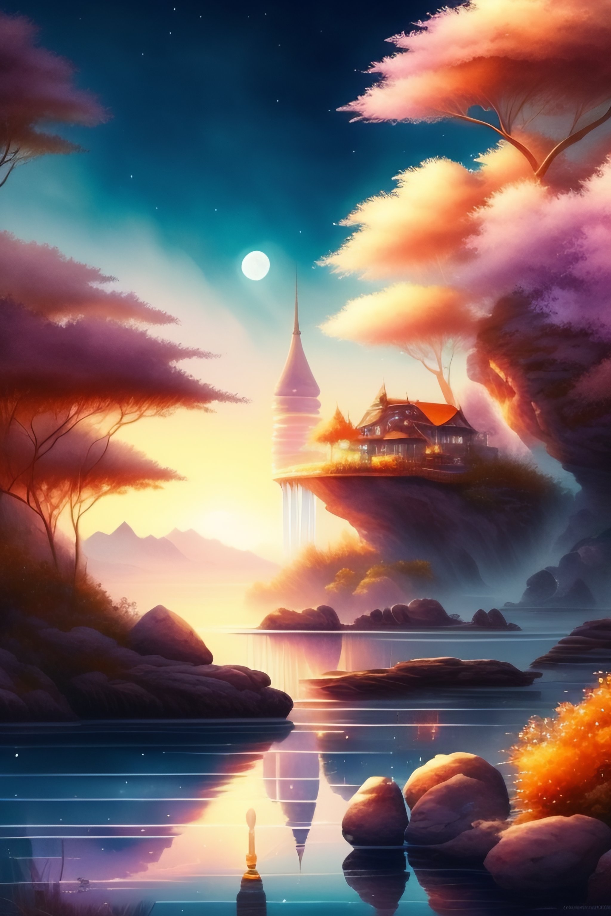 Lexica - Beautiful happy picturesque charming sci-fi town in harmony ...