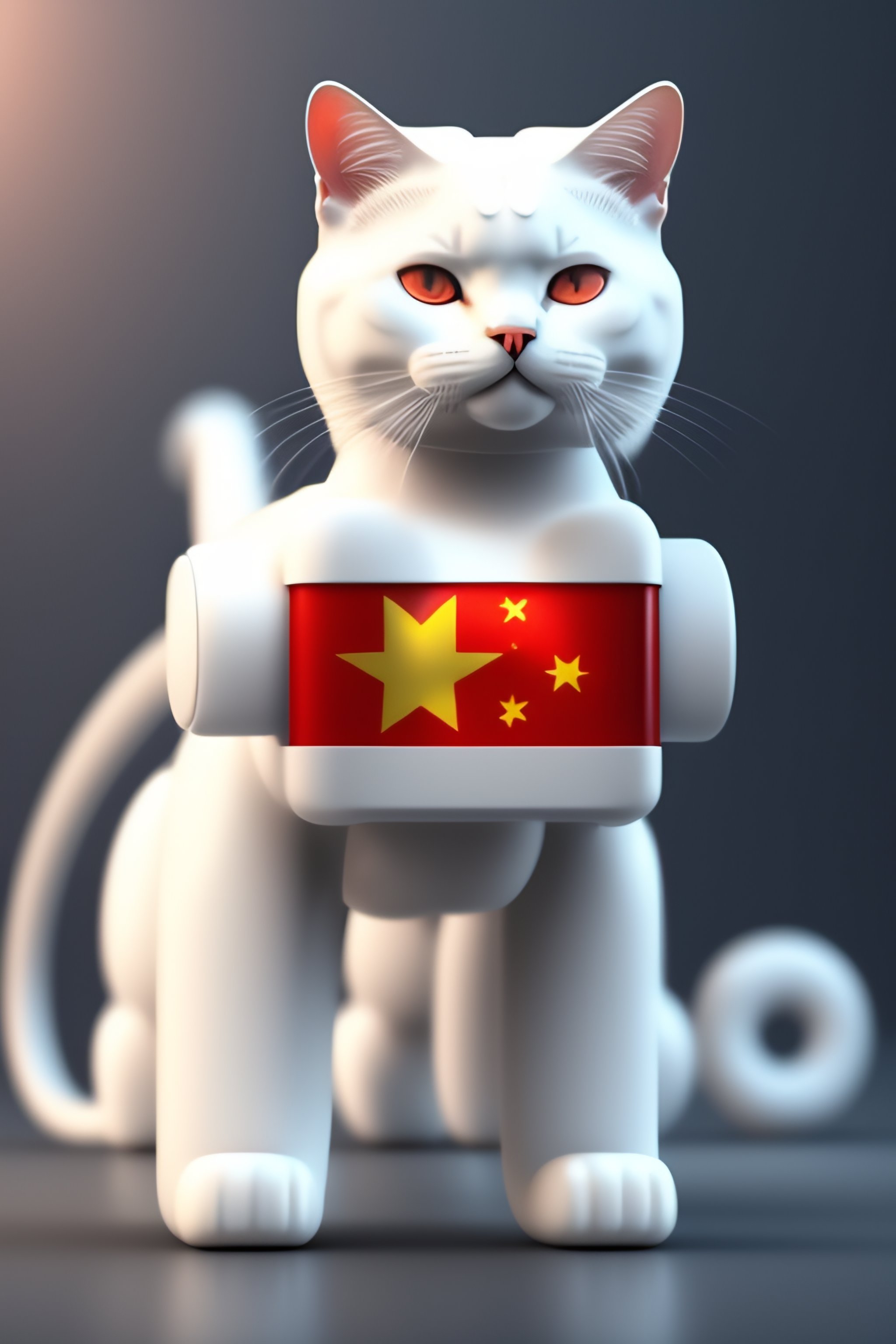 Lexica - A white chinesse cat robot made from modular synthesizers whit ...