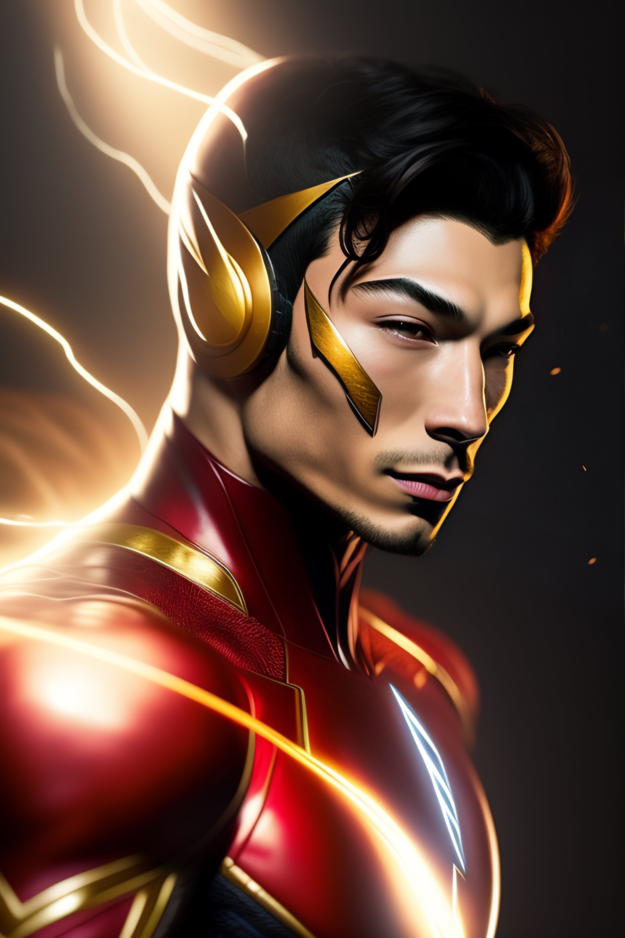 Lexica - Thin muscular Ezra miller as Flash using his super speed to ...