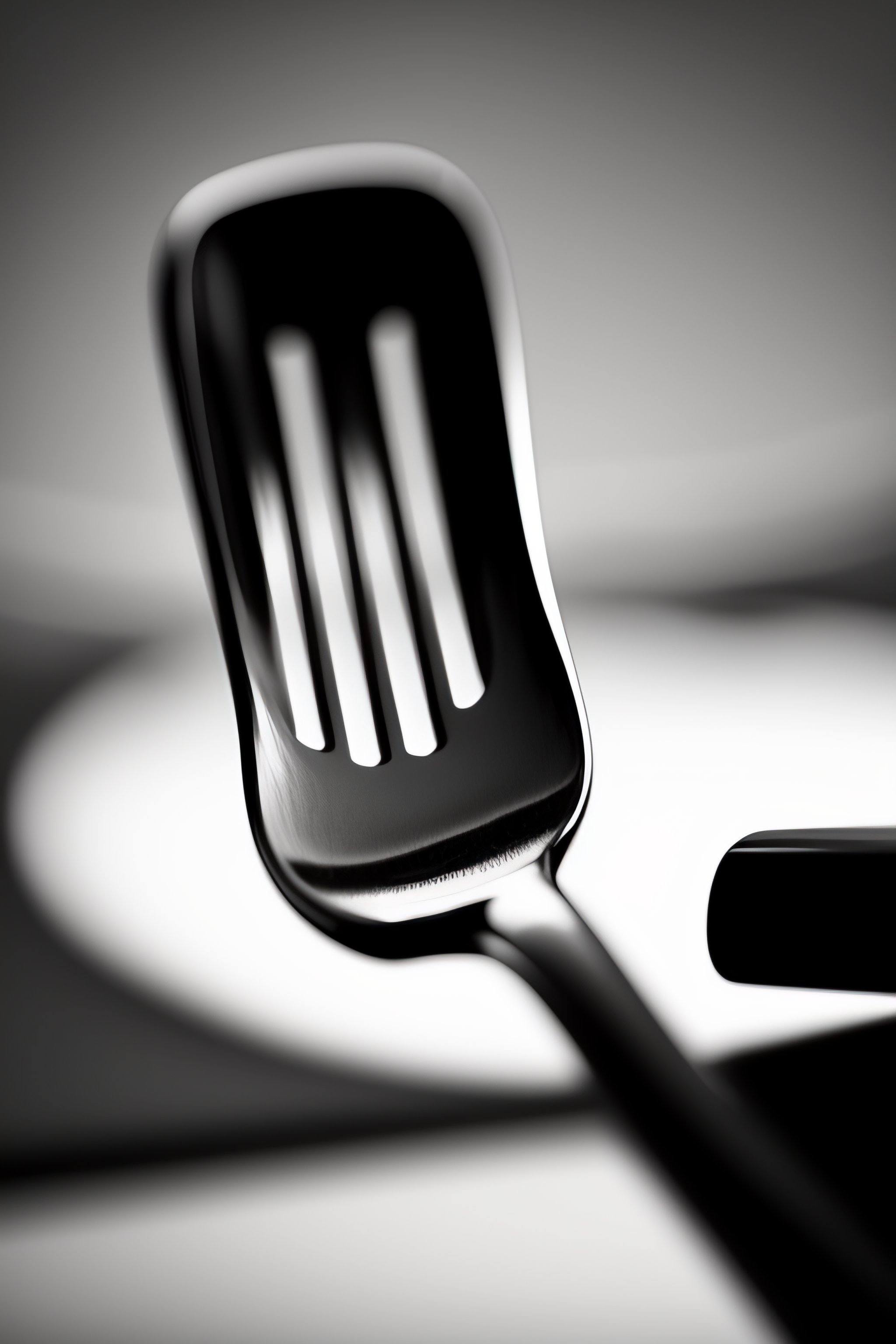 Lexica - A fork and a spoon fighting, close up, action, black and white