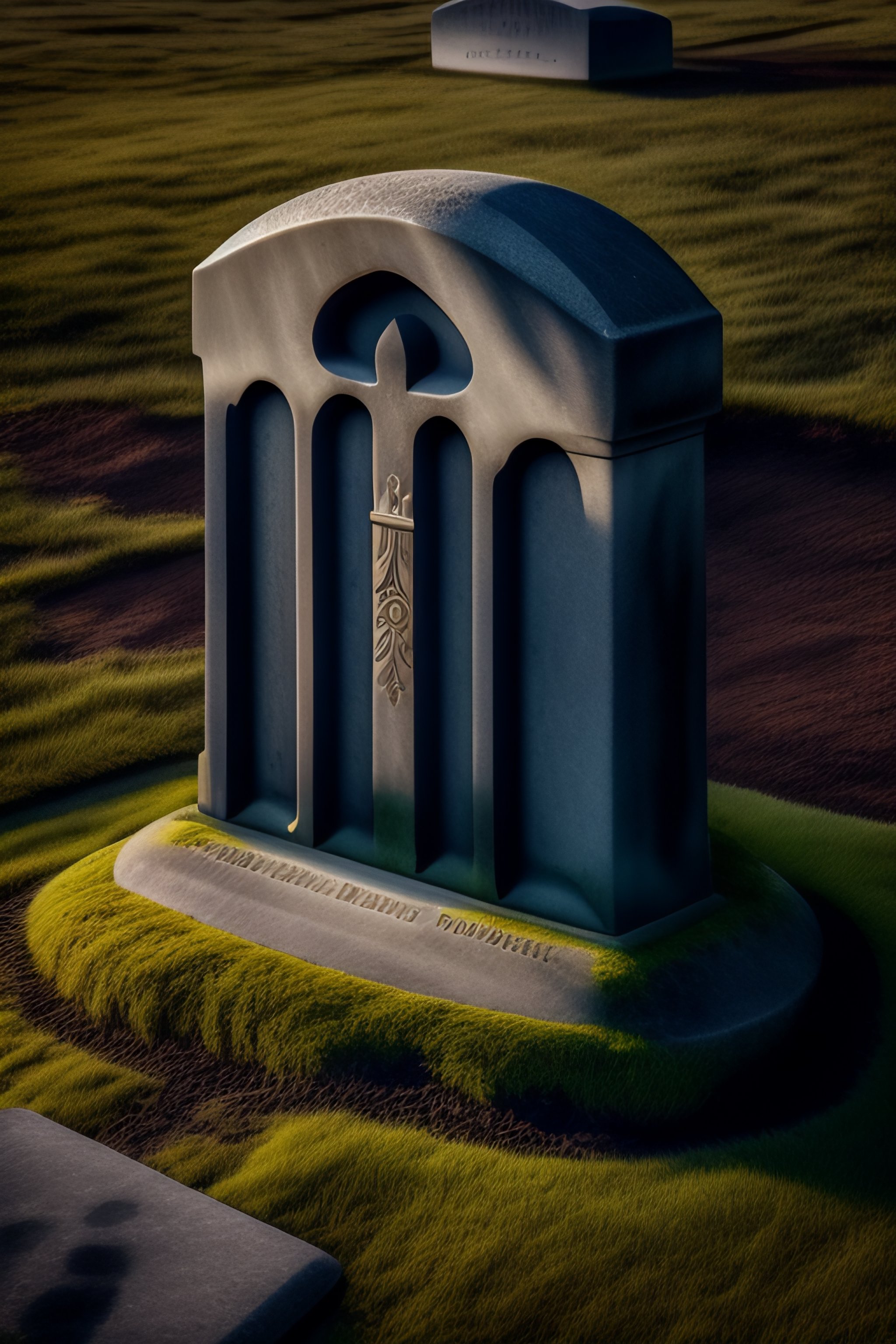 Lexica - A broken chessboard in the shape of a gravestone.