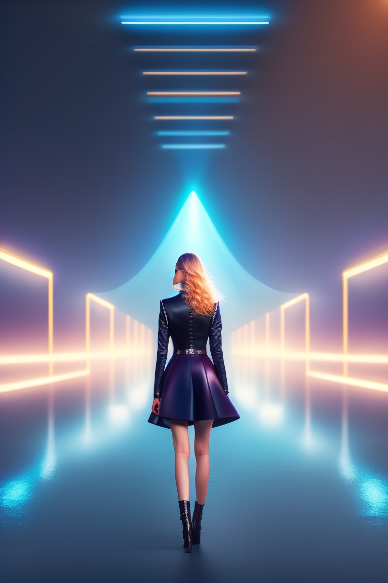 Lexica - Cute, cool fashion model modern chic cute woman on a runway ...