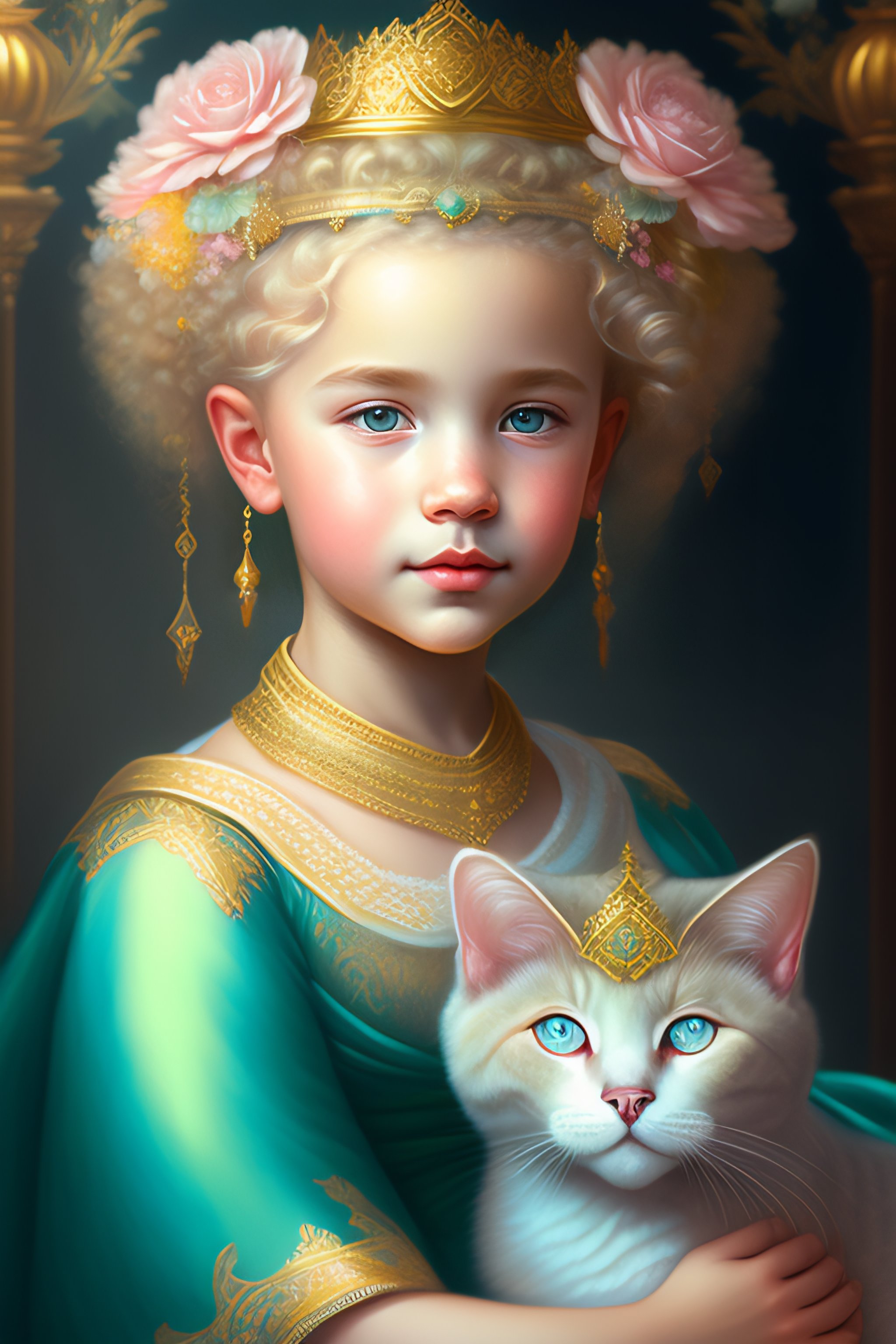 Lexica - Highly detailed venetian rococo portrait of a short hair blond ...