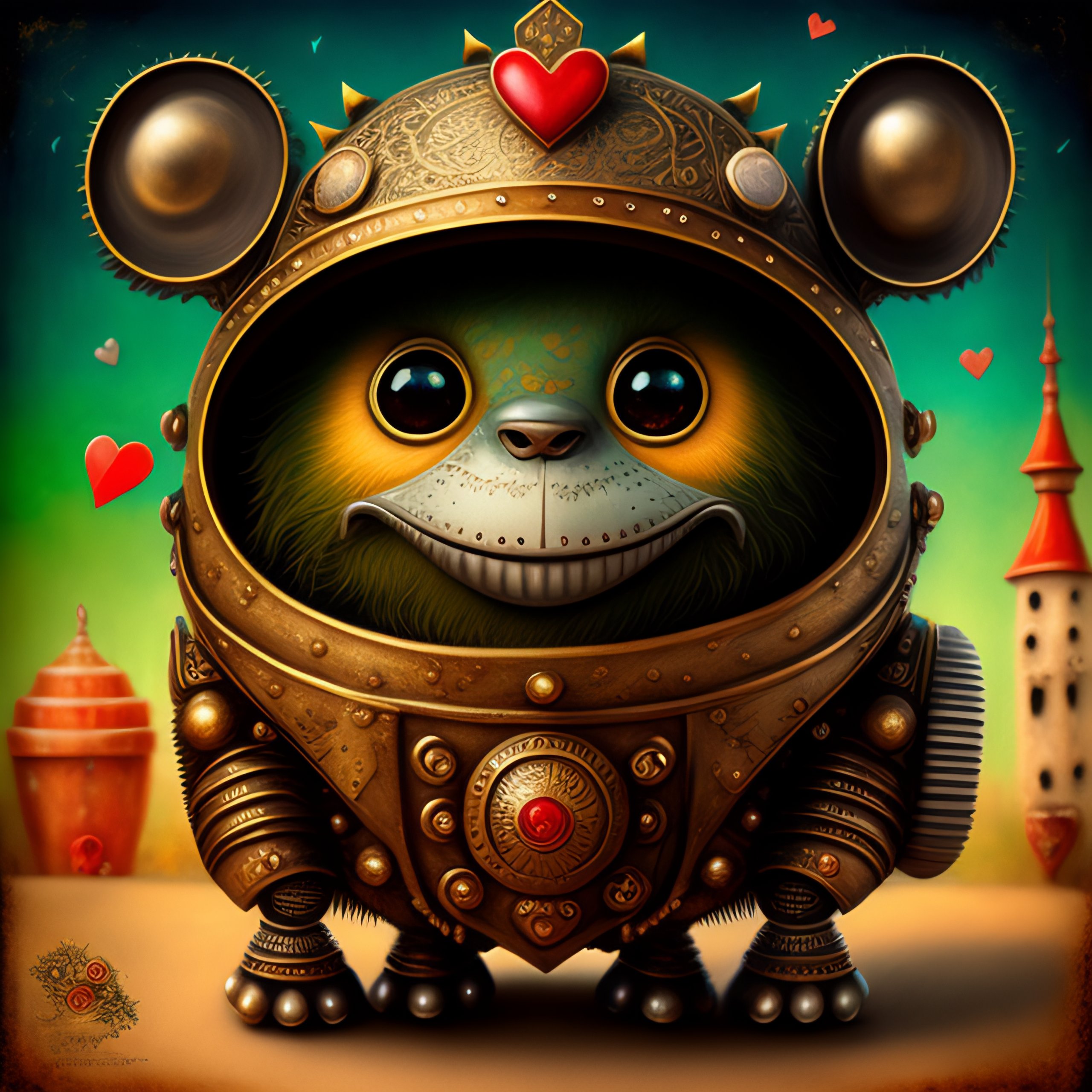 Lexica - Robot gnome monster antique valentines mixed media collage ...