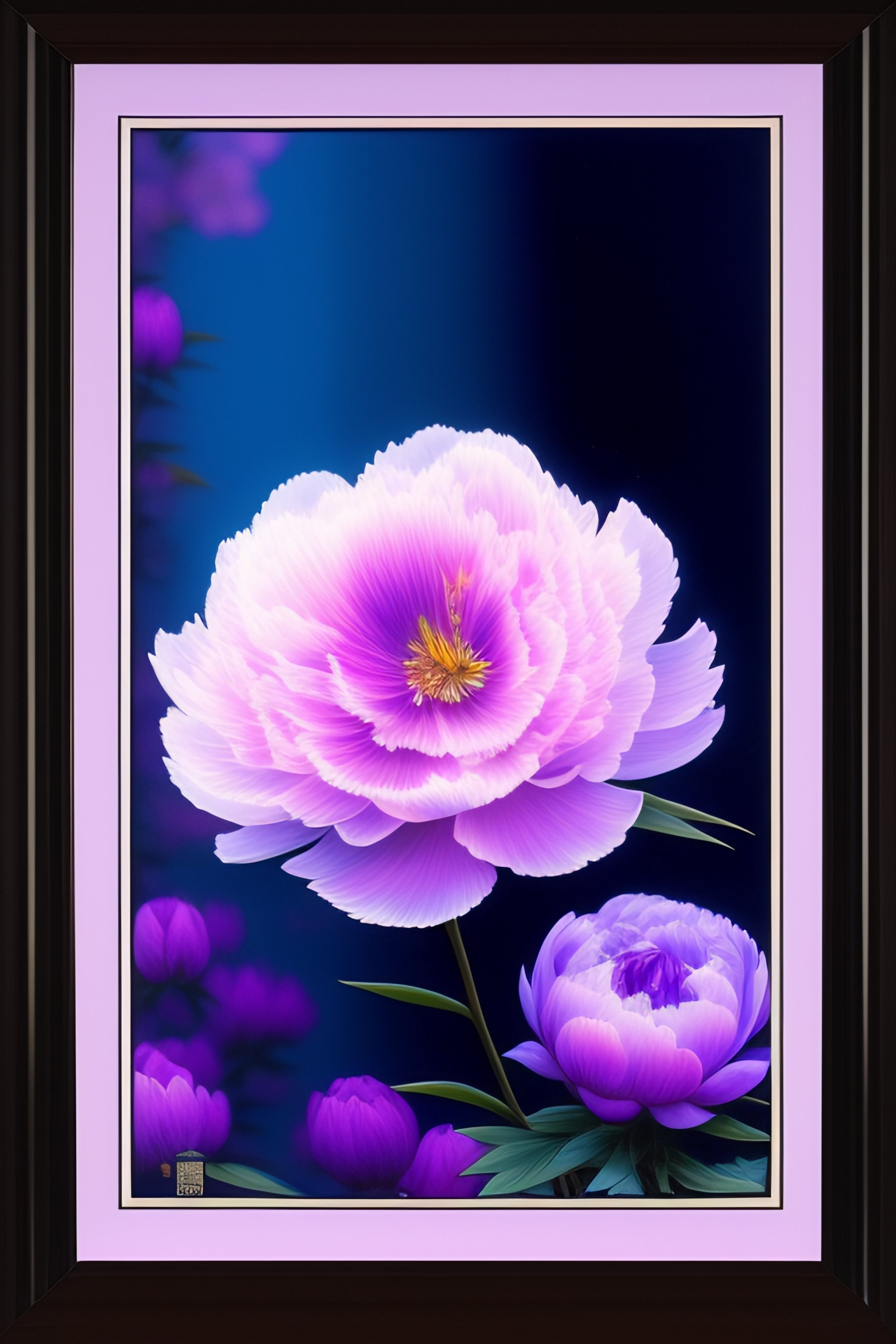 Lexica - By akio watanabe, manga art, light violet blue peony outside ...