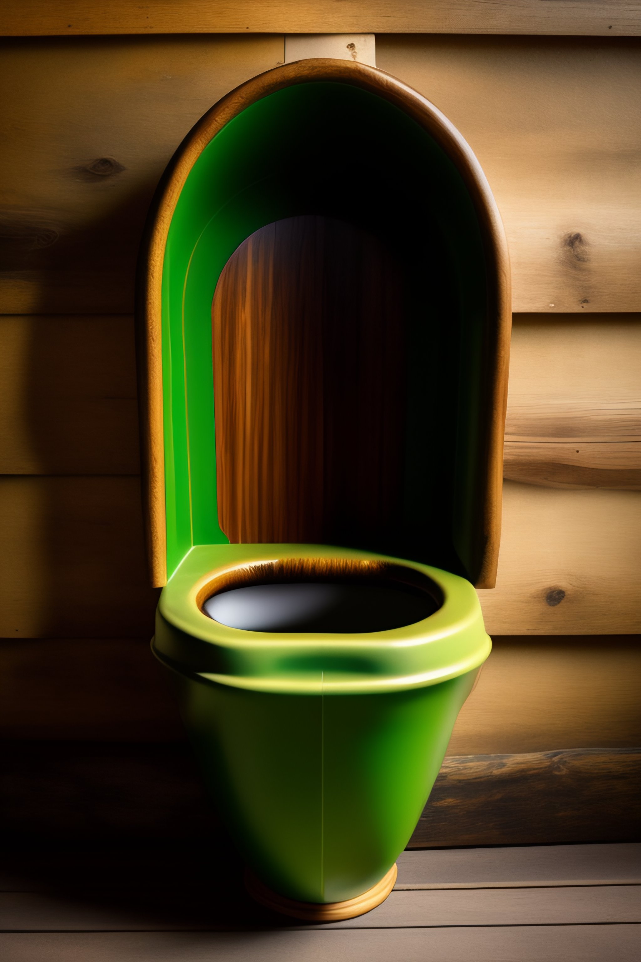 Lexica - A wooden urinal made out of old bamboo. Moss. Cottage core urinal
