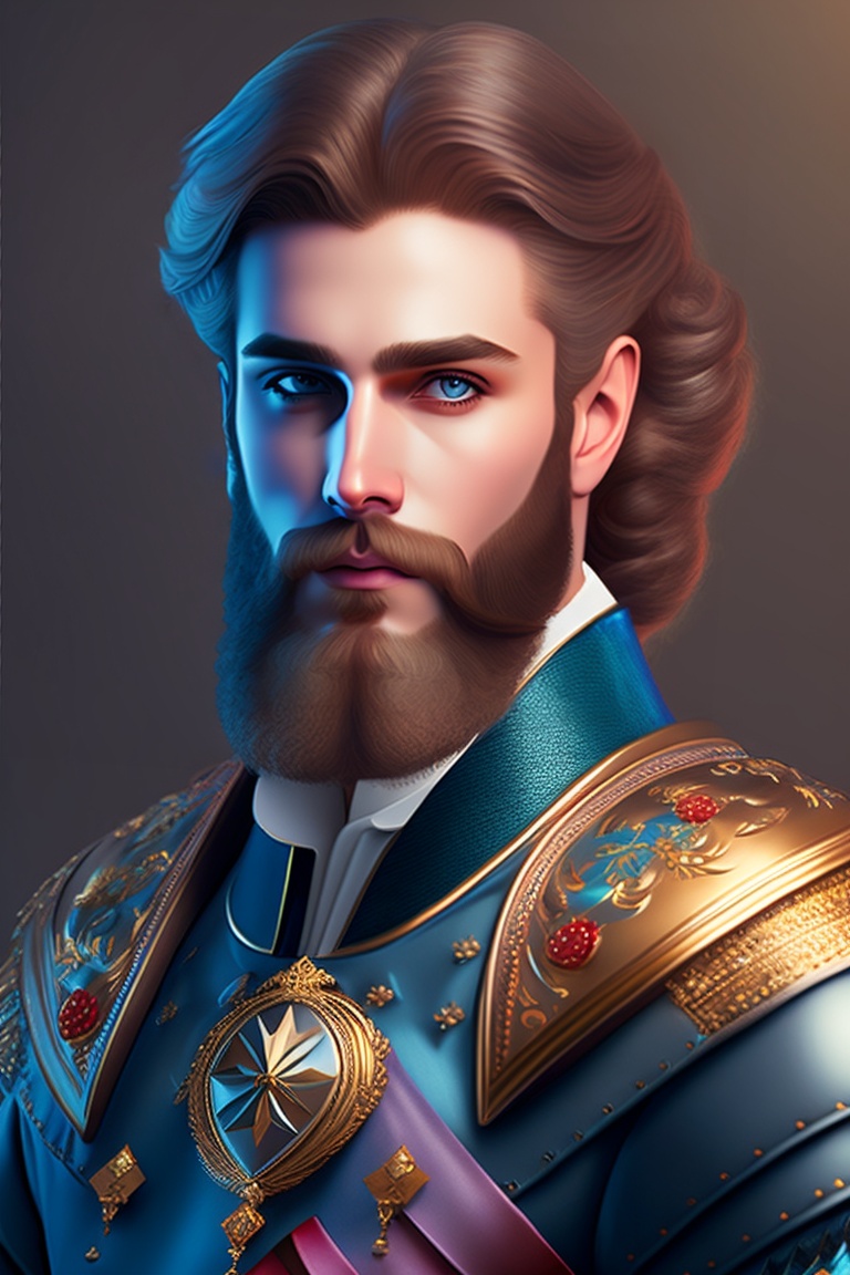 Lexica - A Prince with beard, beautiful ancient time look , have a ...