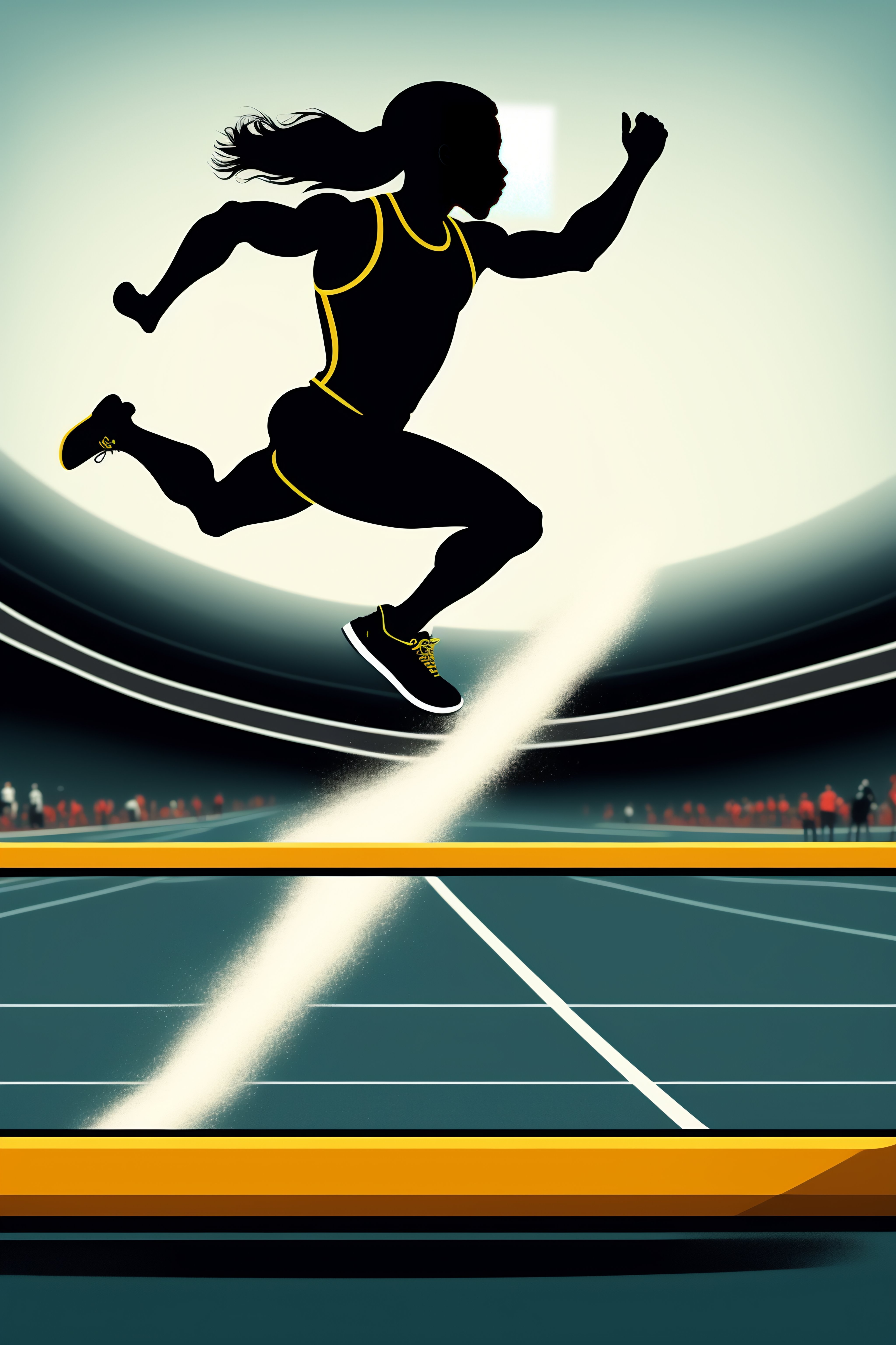 Lexica - Cartoon of a person leaping over a hurdle in track and field