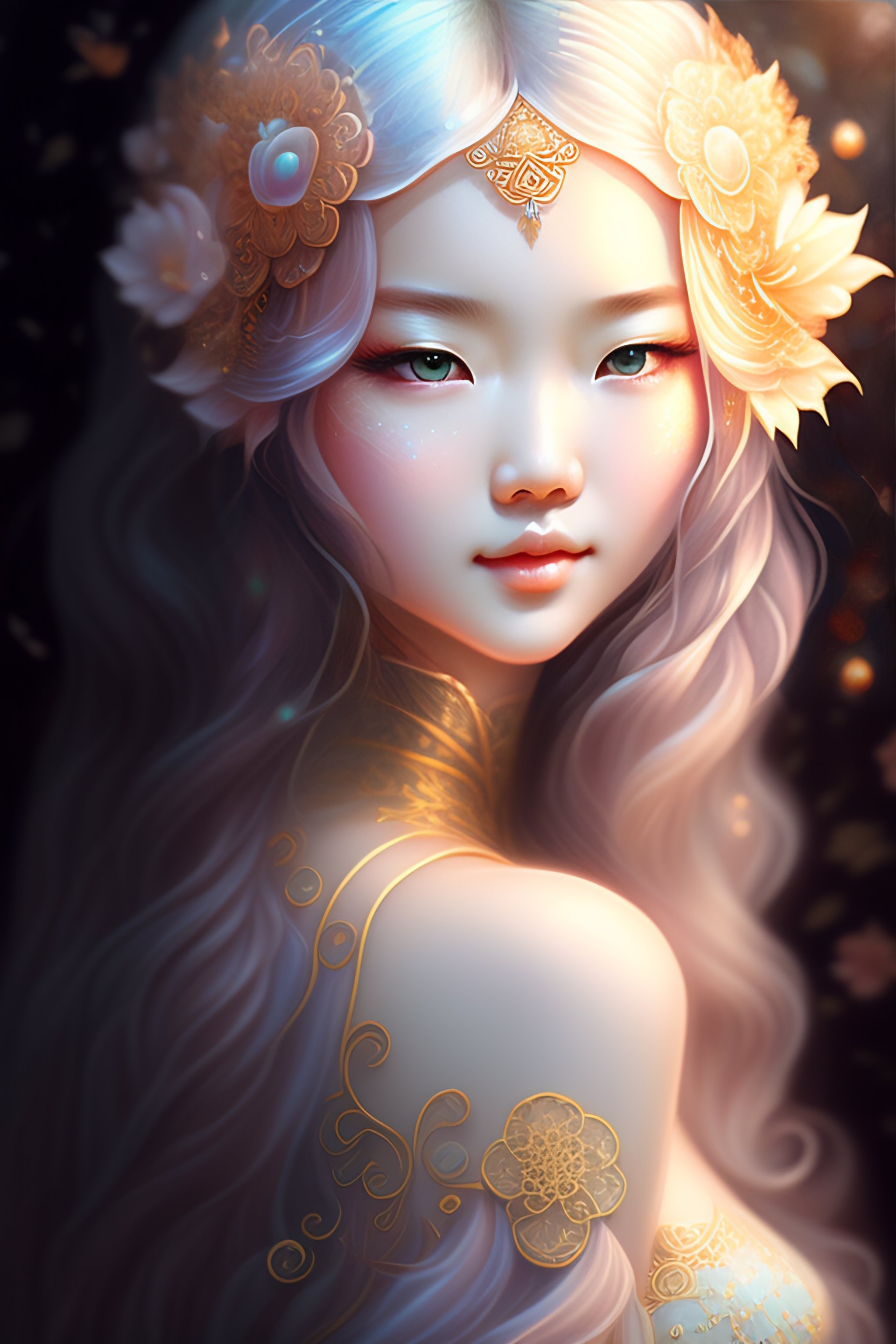 Lexica - Illustrated beautiful portrait cute Japanese ninfa ...