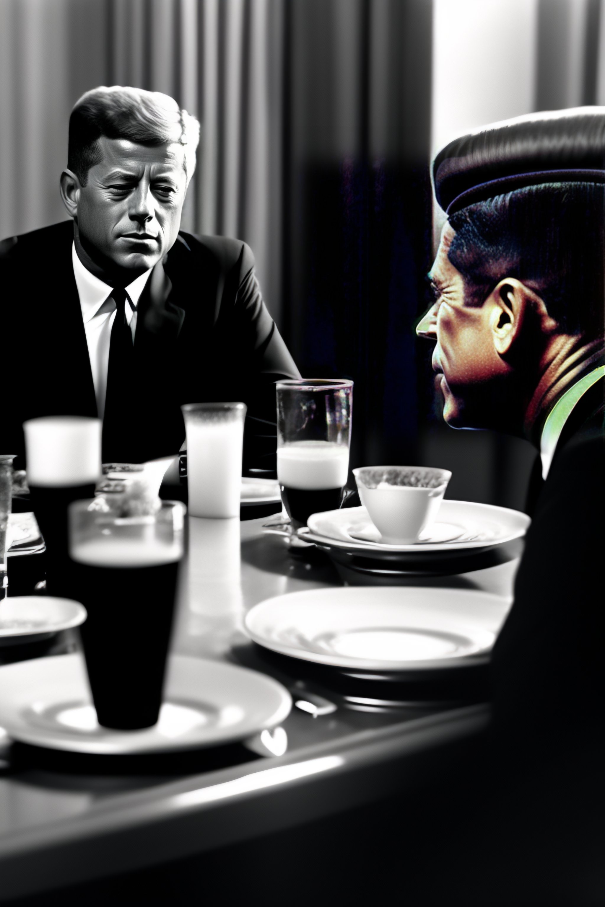 Lexica - Benjamin Netanyahu eating breakfast with JFK