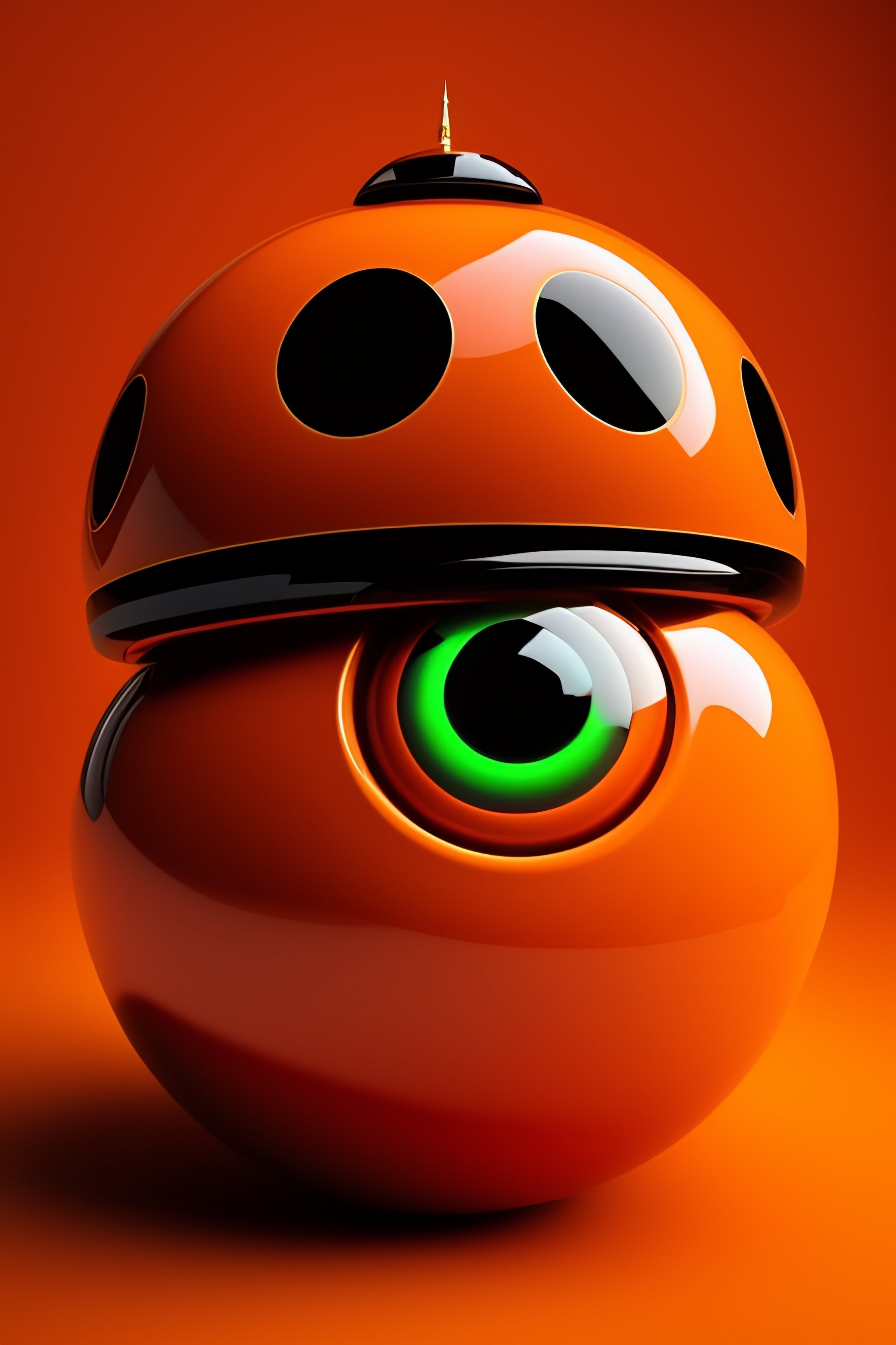 Lexica - A orange logo atom robot with big eye traveling space around ...