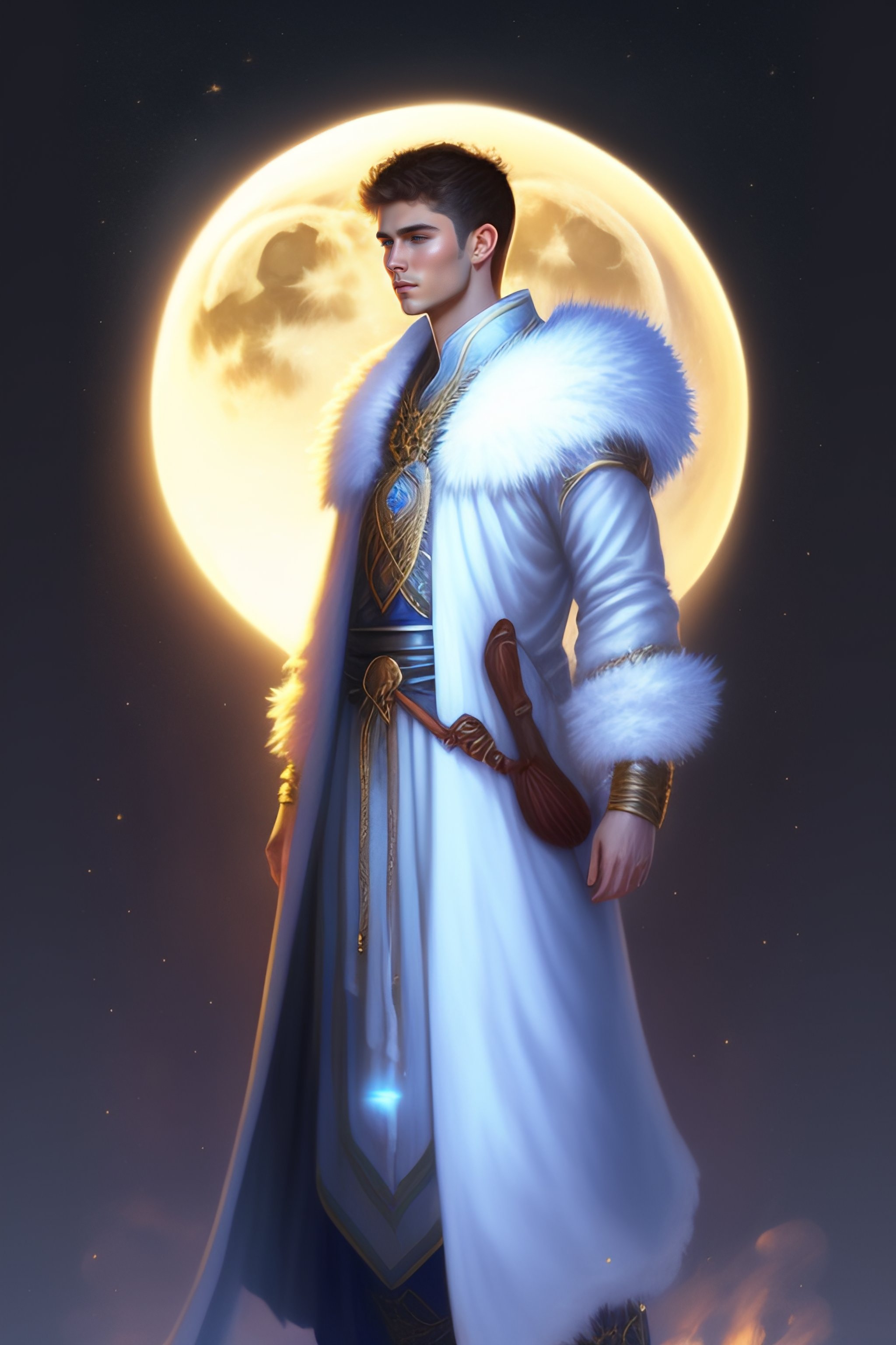 Lexica - Moon mage, young white male adult, moon wizard, moonlight ...