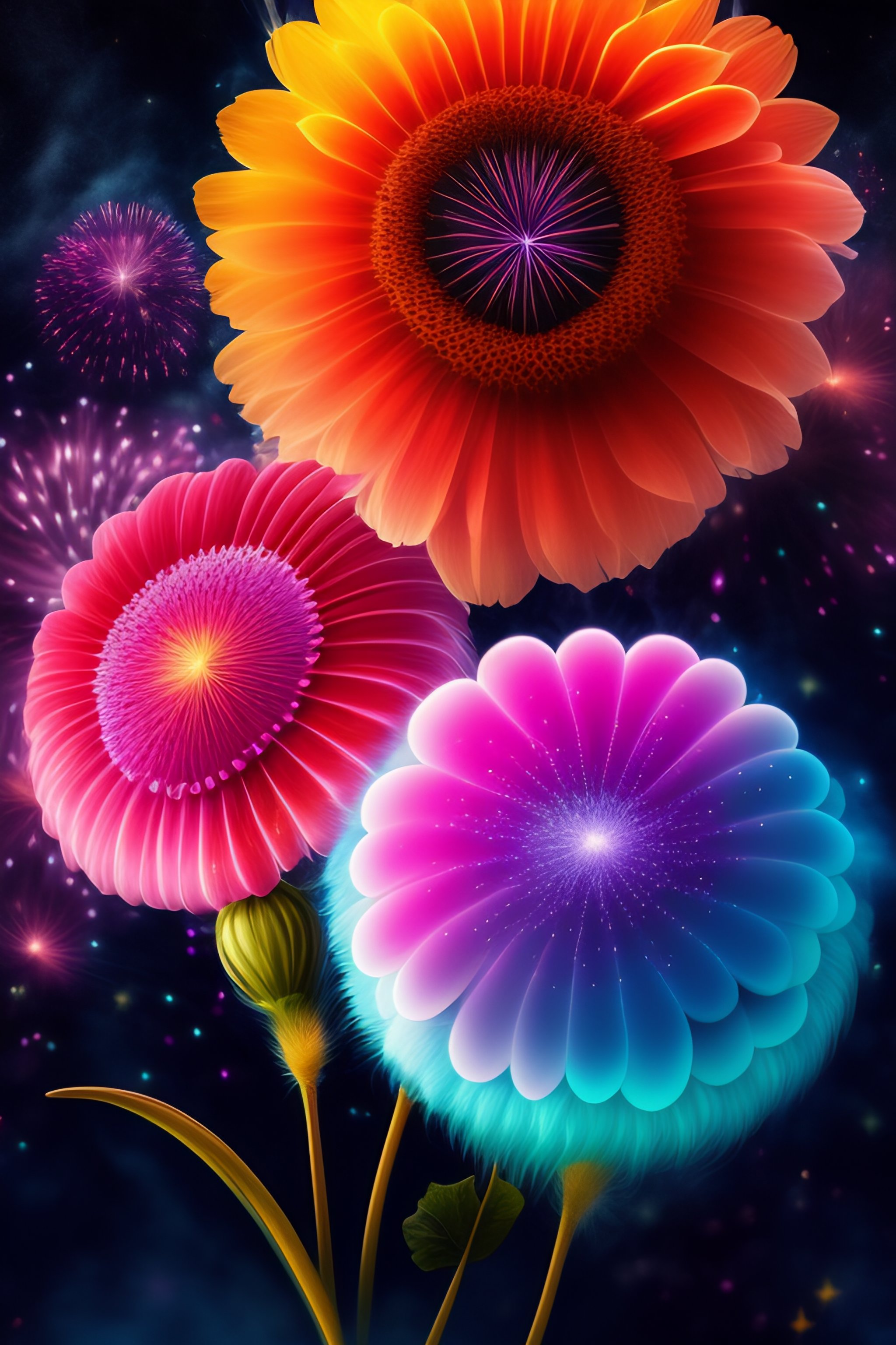 Lexica - Fireworks flower happiness