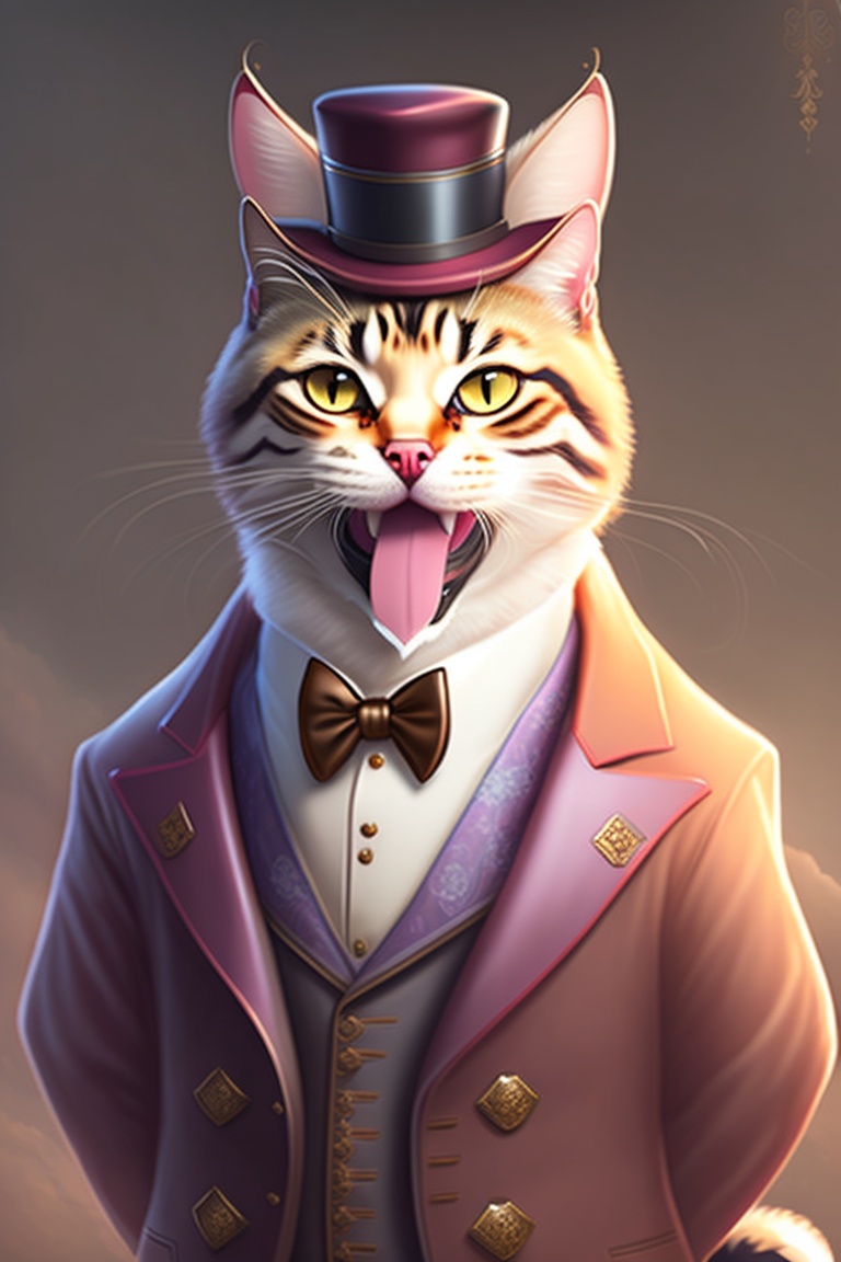 Angry Cat Wearing Clothes