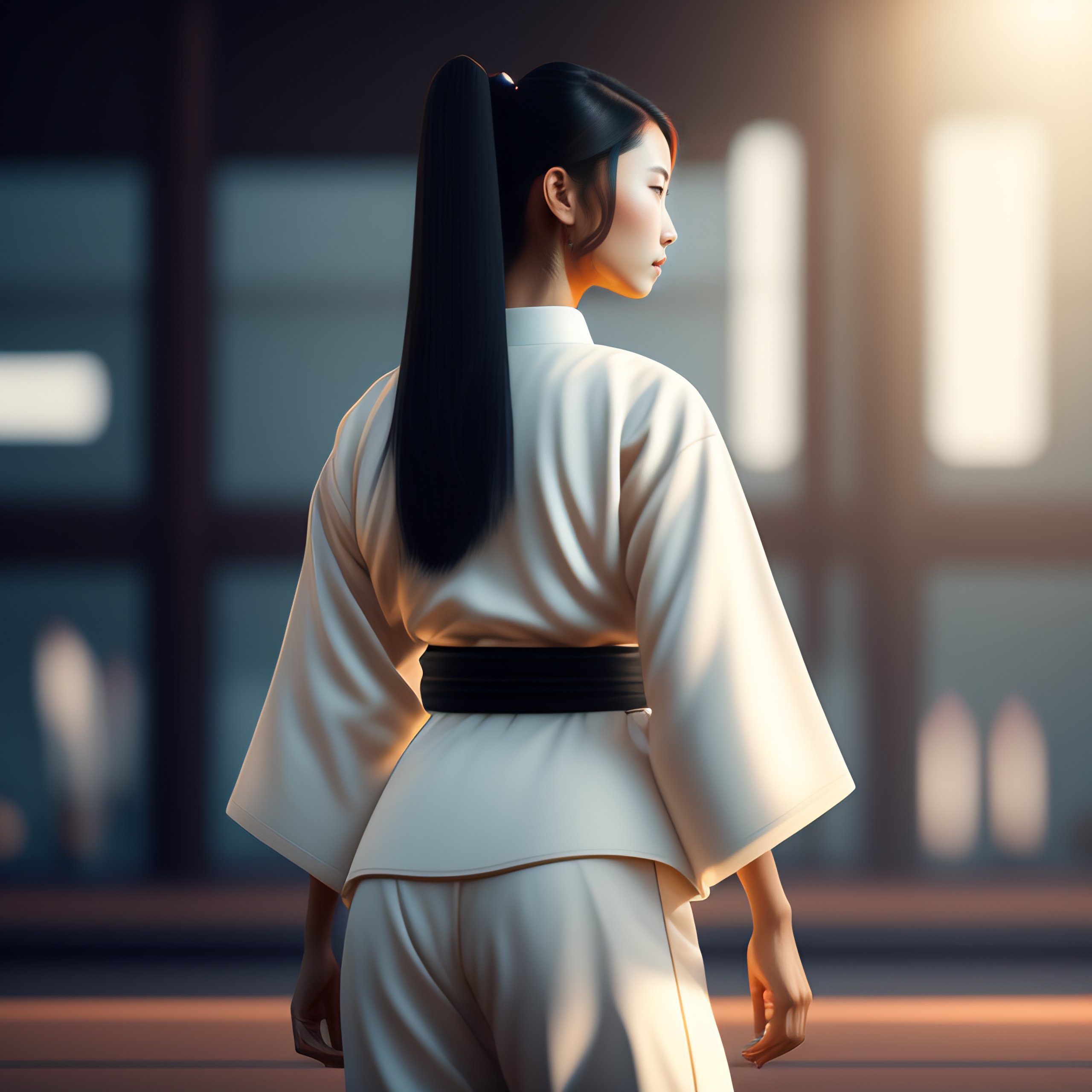 Lexica - Art of aikido girl, girl in dojo hitting the air, 20 years ...