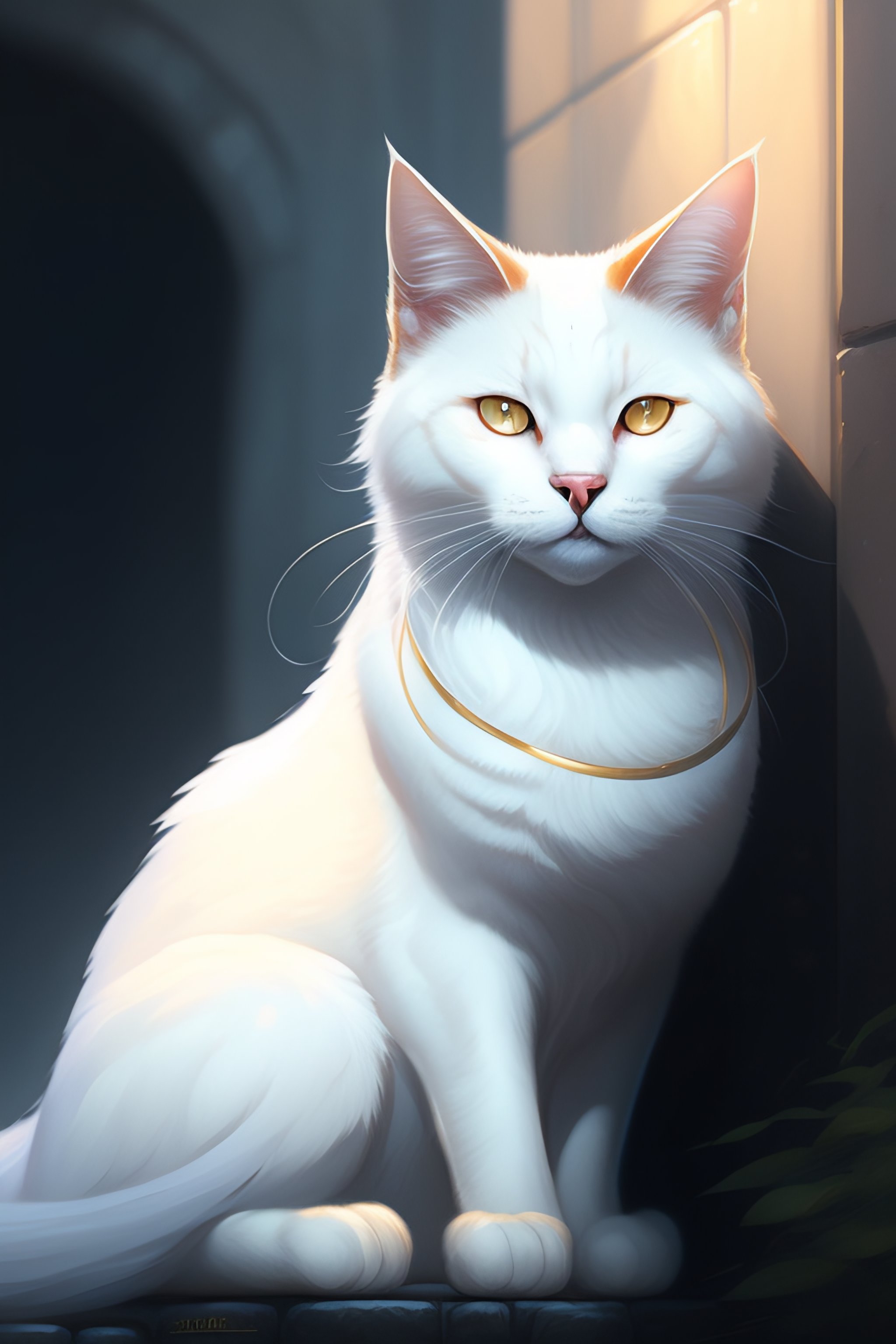 Lexica - White color cat, illustration, by jordan grimmer and greg ...
