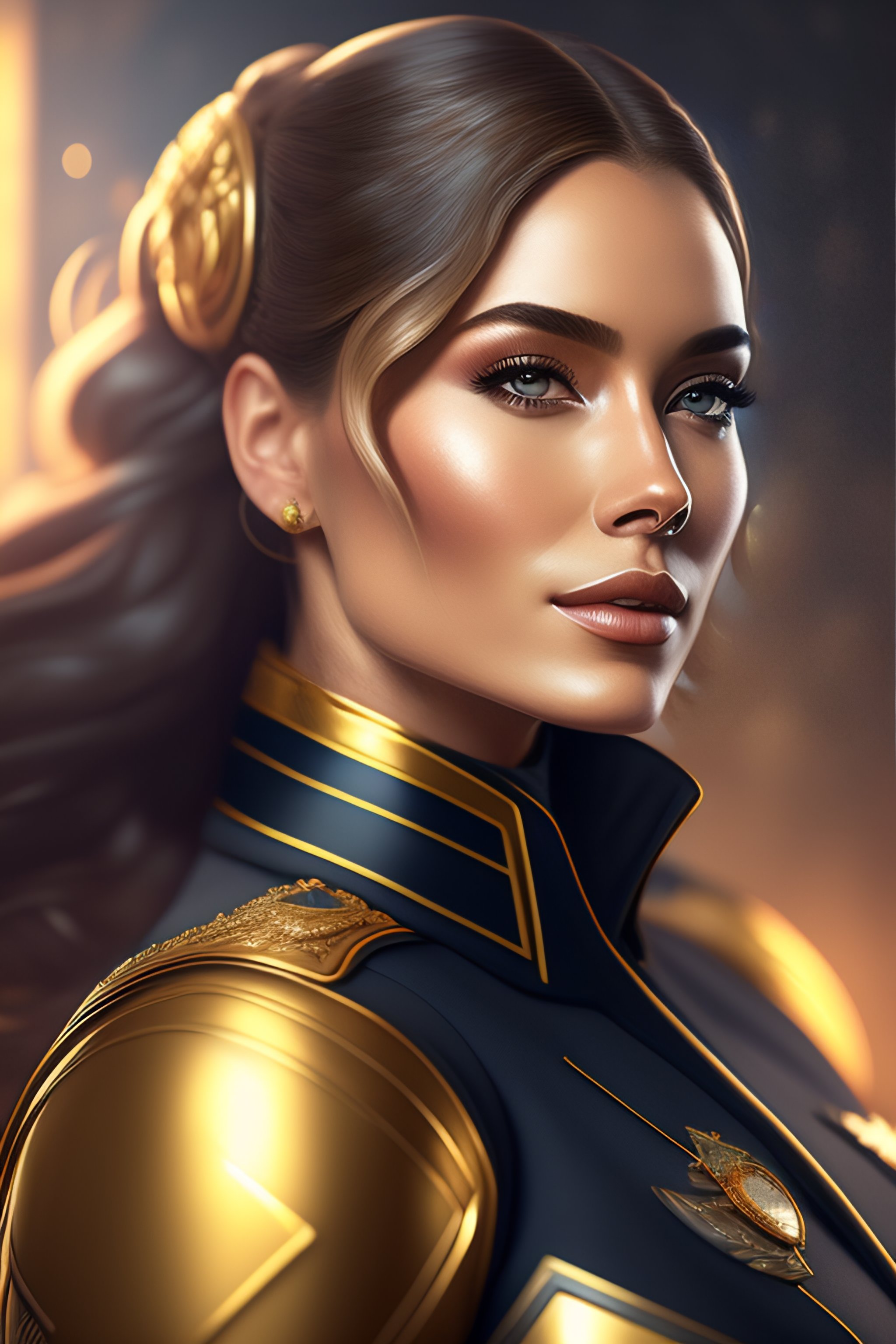 Lexica - Beautiful portrait of a female officer wearing a fancy uniform ...