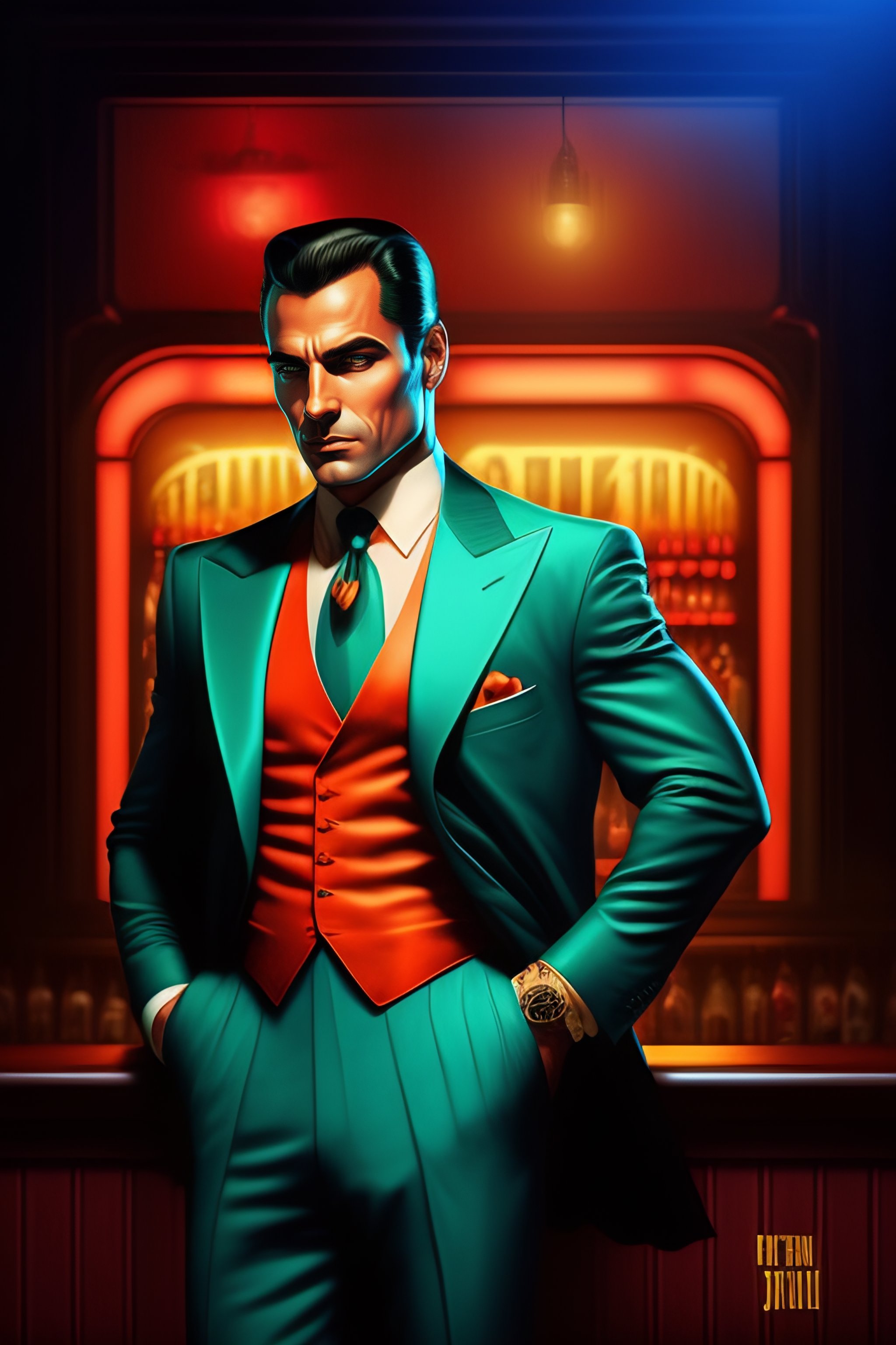 Lexica - Batman as a mafia boss inside a vintage bar in 1920s,marvel ...