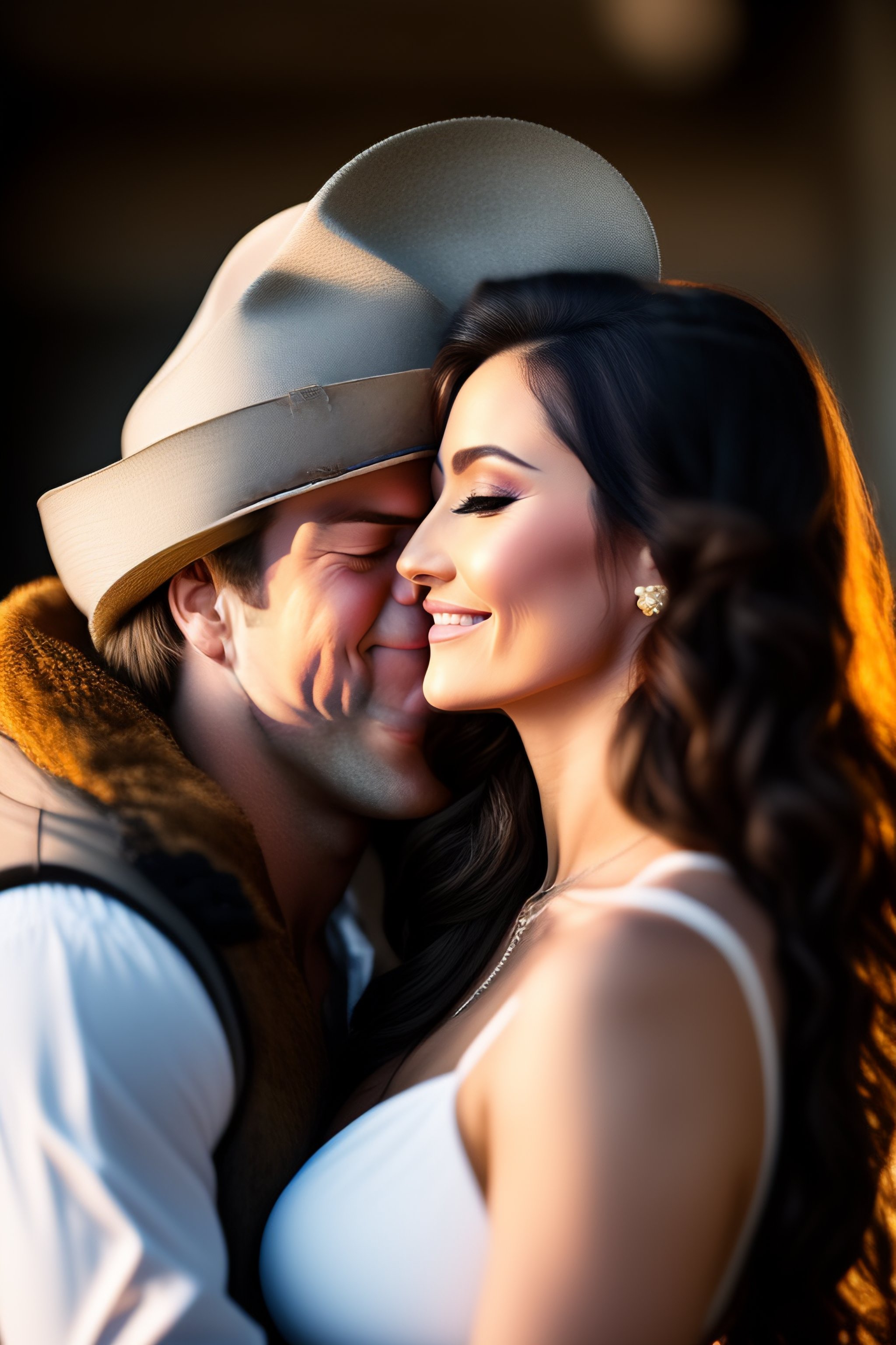 Lexica - A couple kissing, real