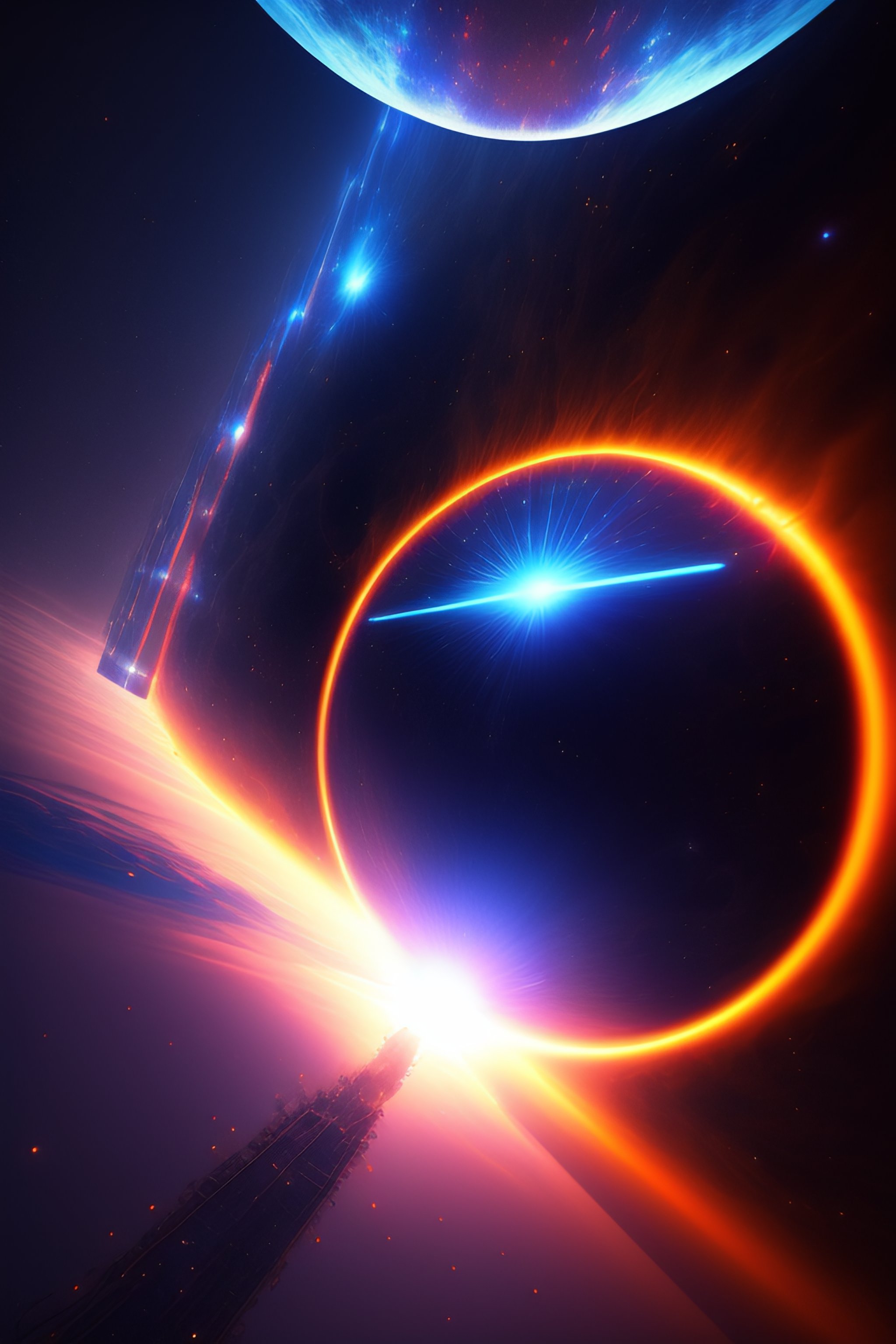 Lexica - Fusión nuclear particles blue unreal engine design quantum ...