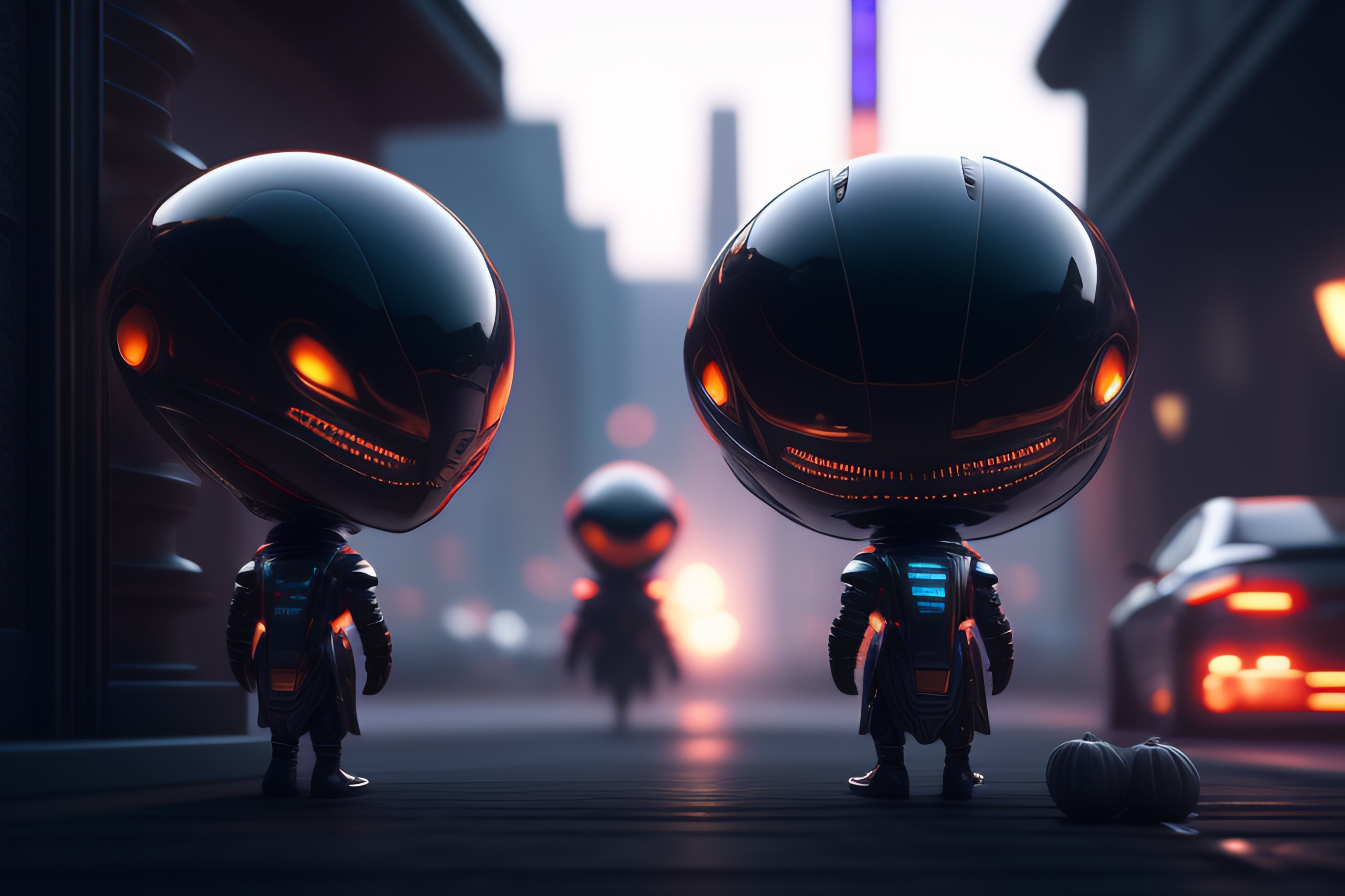 Lexica - Many different creepy android scary faces alien race ...