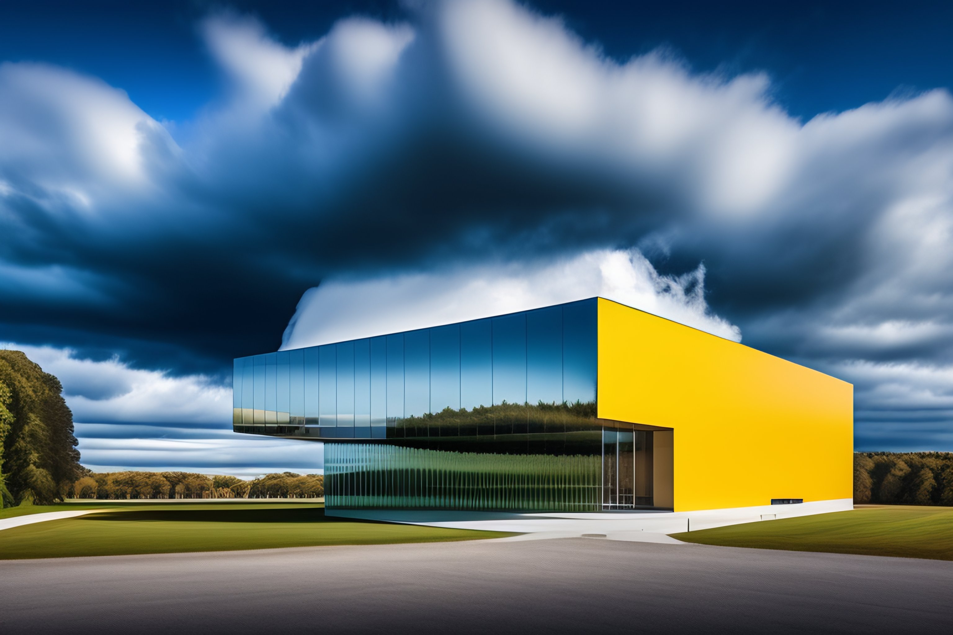 Lexica - Art gallery building inside a Cumulus cloud