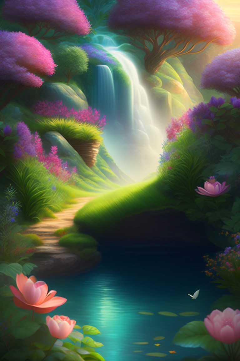 Lexica - A magical world of rich greenery and flowers, fairy realm