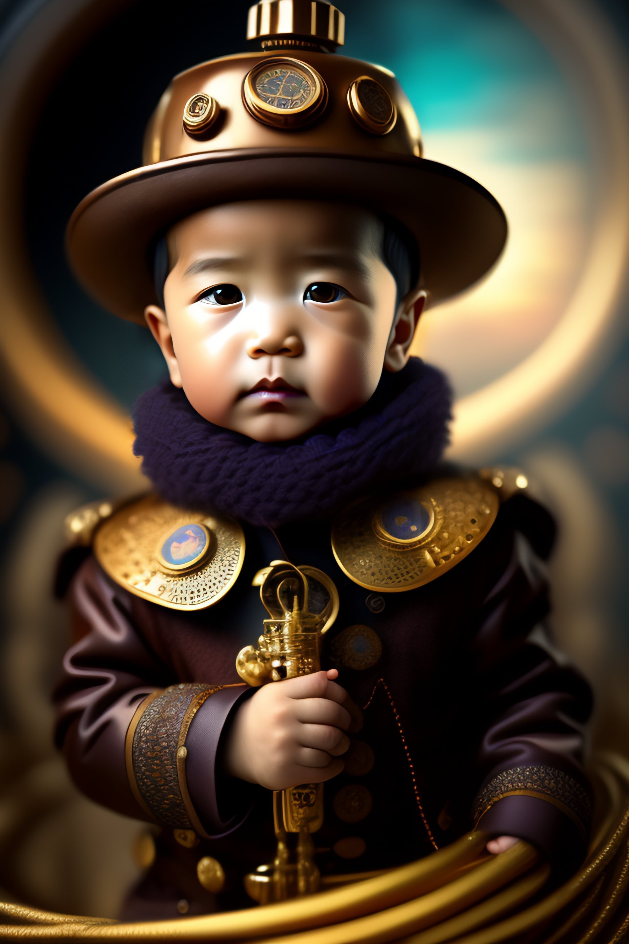 Lexica - A steampunk humanoid new born baby