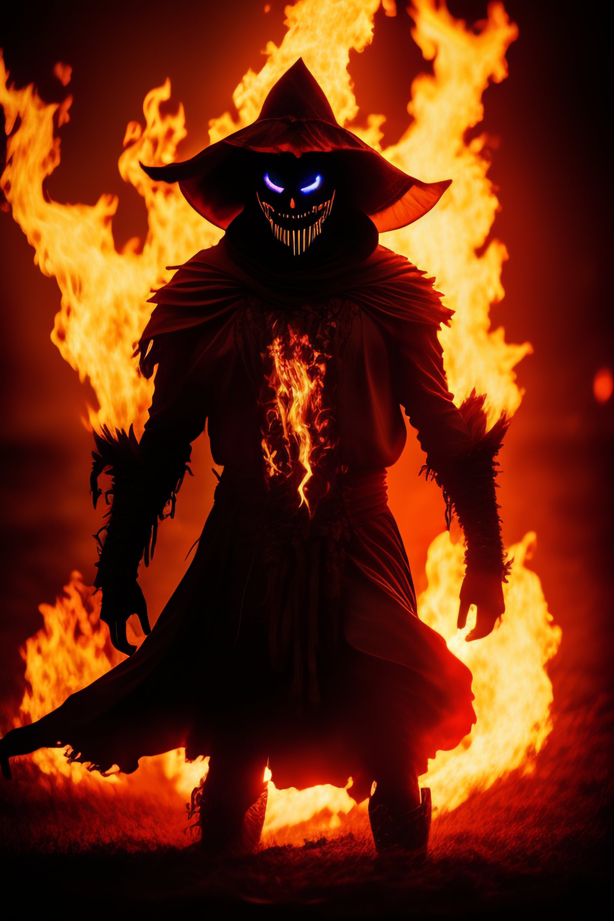 Lexica - Demonic-evil-scarecrow-straw-rags-twisted-leering-face-wood ...